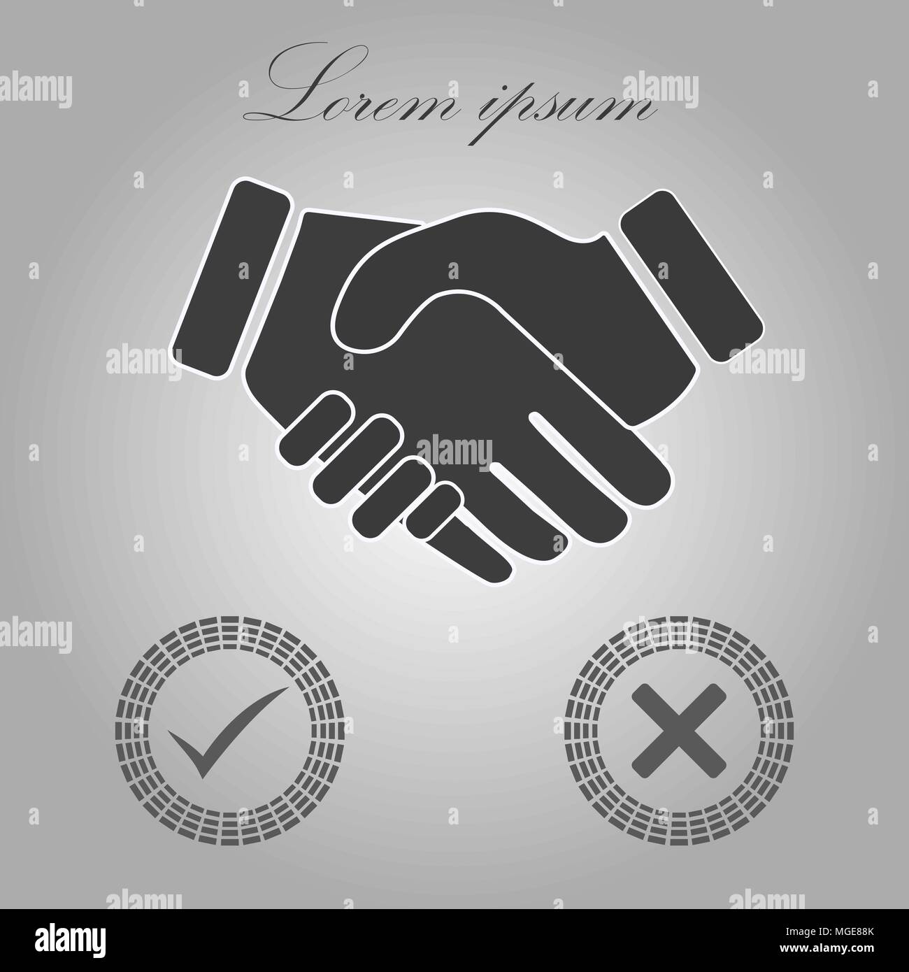 Tick handshake sign icon. Successful business with check mark symbol ...
