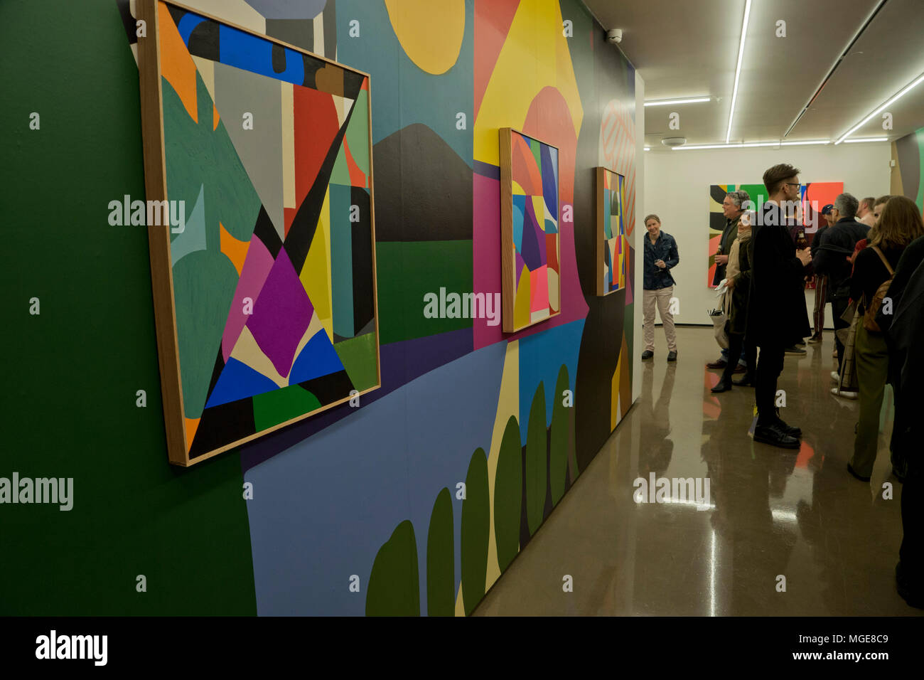 People attending a private view in an art gallery in London,England,UK ...