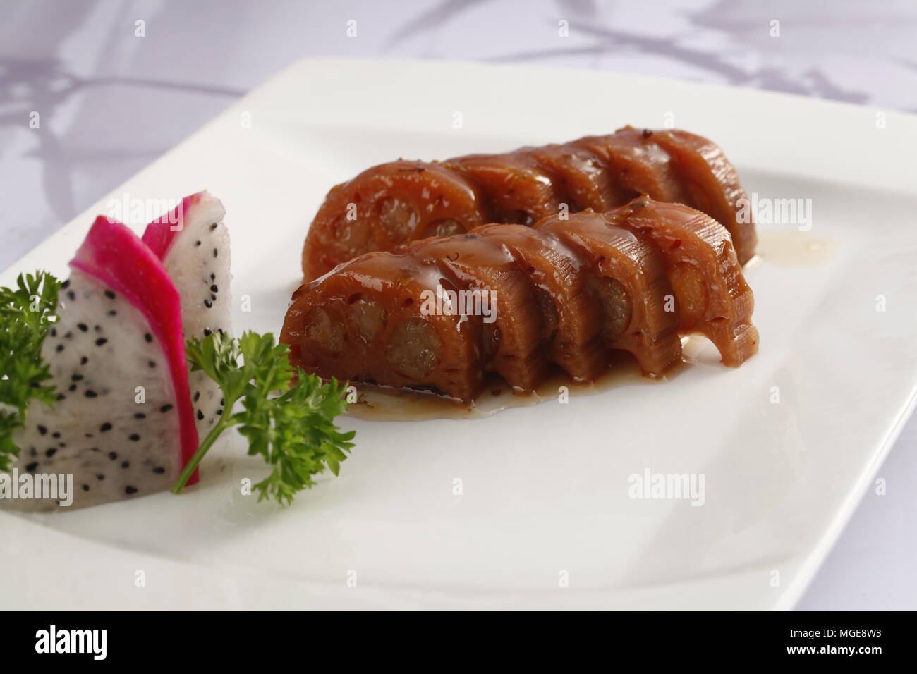 lotus root with sticky rice Stock Photo - Alamy
