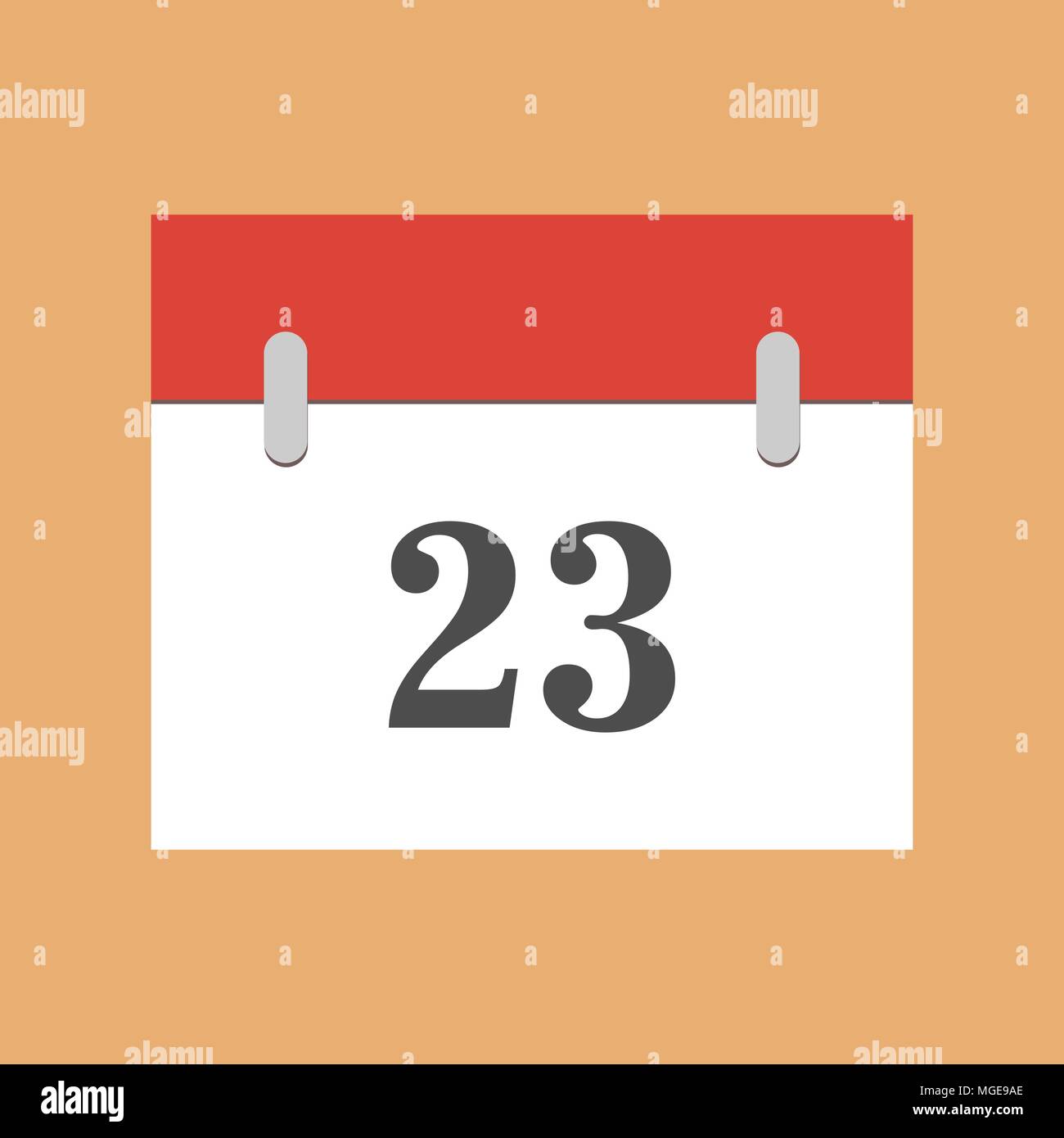 calendar icon flat 23. Simple calendar icon with 23 date eps 10 Stock ...