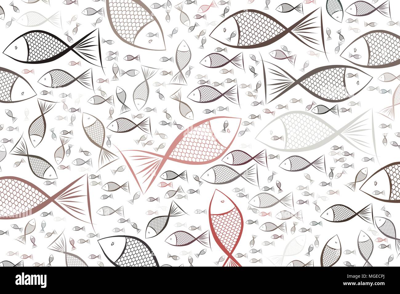 Abstract fish illustrations background pattern. Vector graphic Stock ...