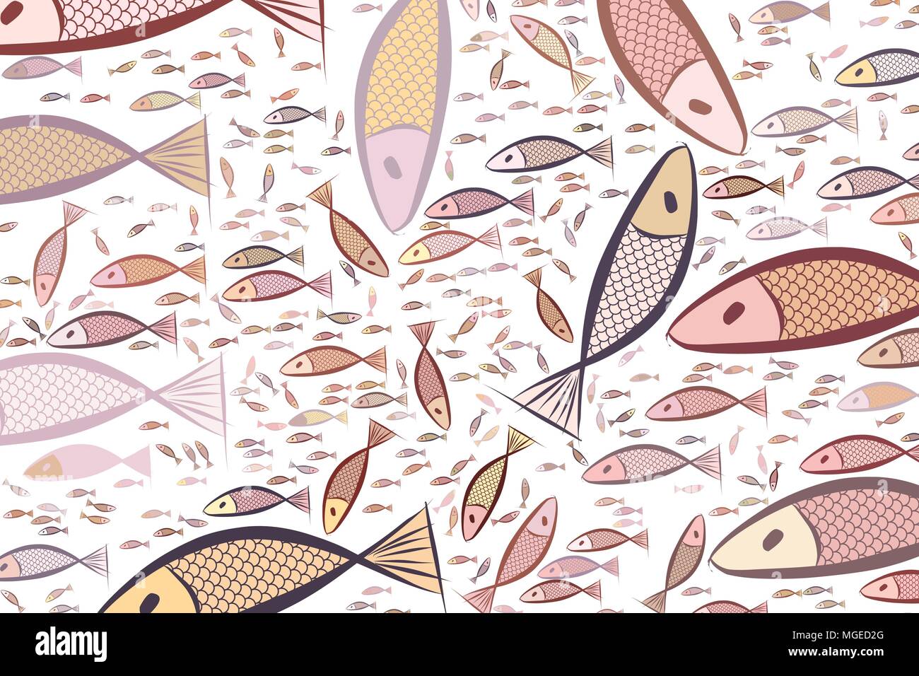 Hand drawn fish illustrations background, good for graphic design ...
