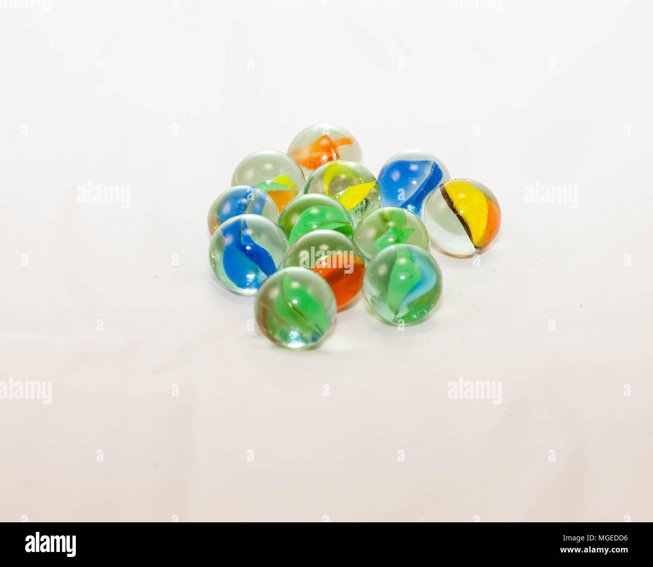 Misc various colors of cats-eye marbles from the collection Stock Photo ...