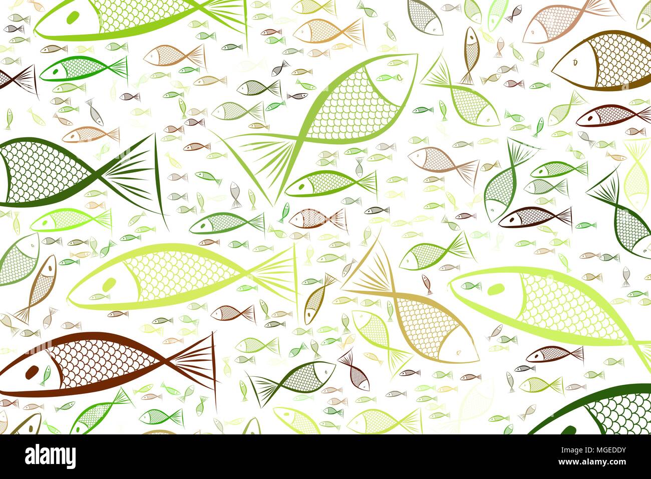 Abstract fish illustrations background pattern. Vector graphic Stock ...