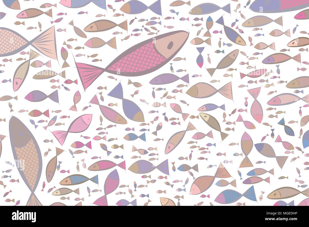 Abstract fish illustrations background pattern. Vector graphic Stock ...