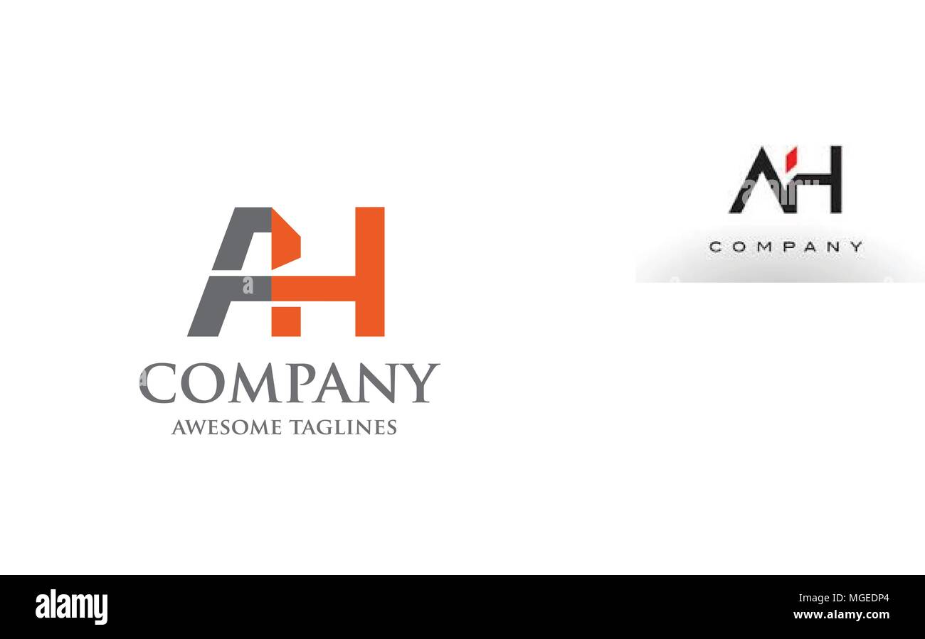 creative letter AH logo, Abstract business logo design template, modern ...