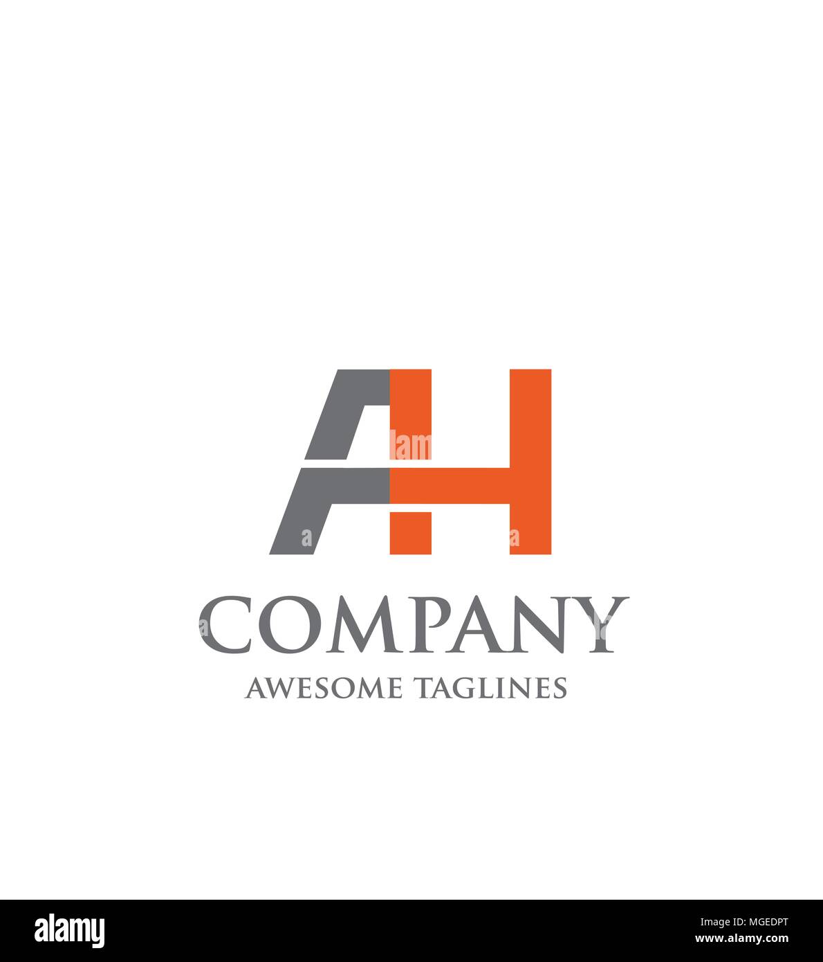 creative letter AH logo, Abstract business logo design template, modern ...
