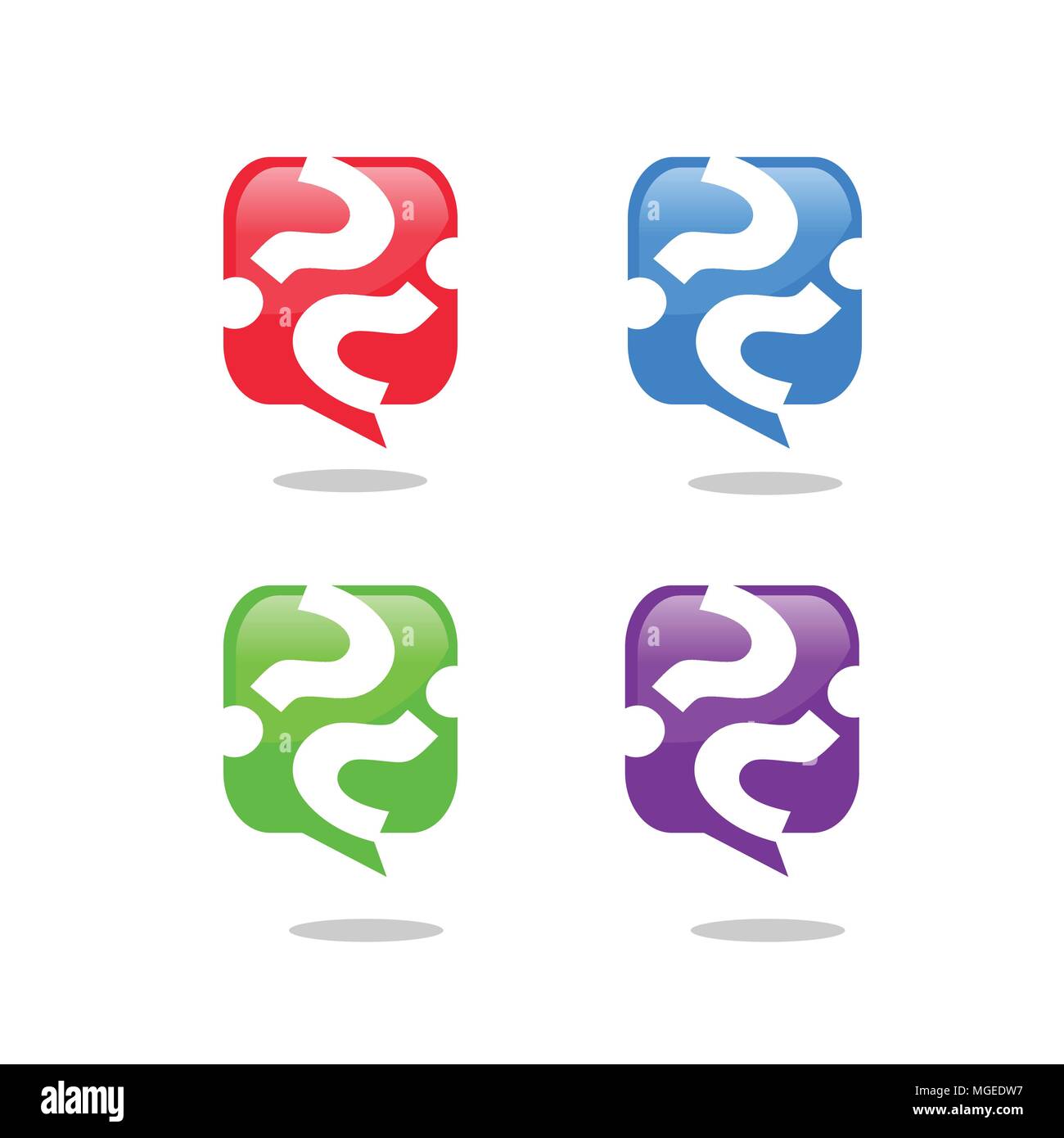 Question mark icon, speech bubble symbol, FAQ sign logo, vector Stock ...