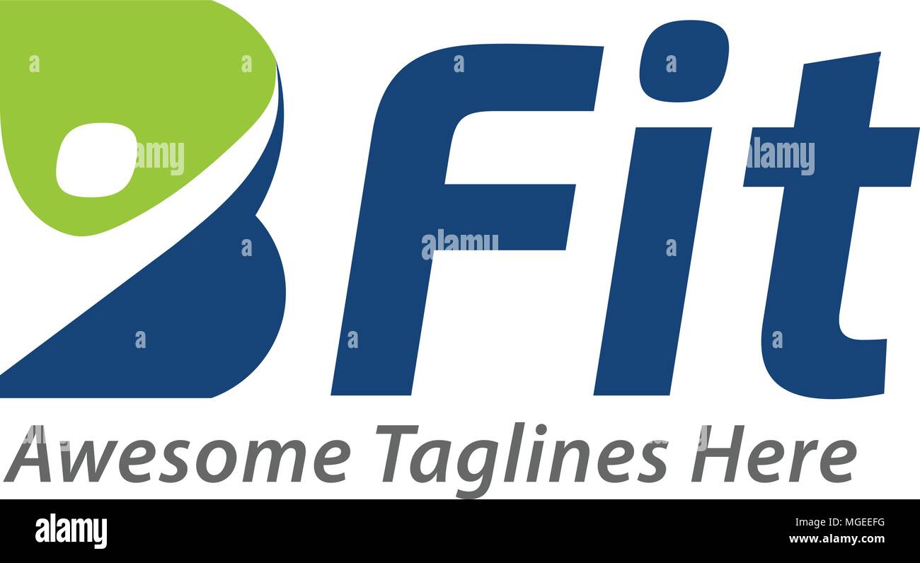 B-fit, creative B letter health concept Vector logo template, abstract ...