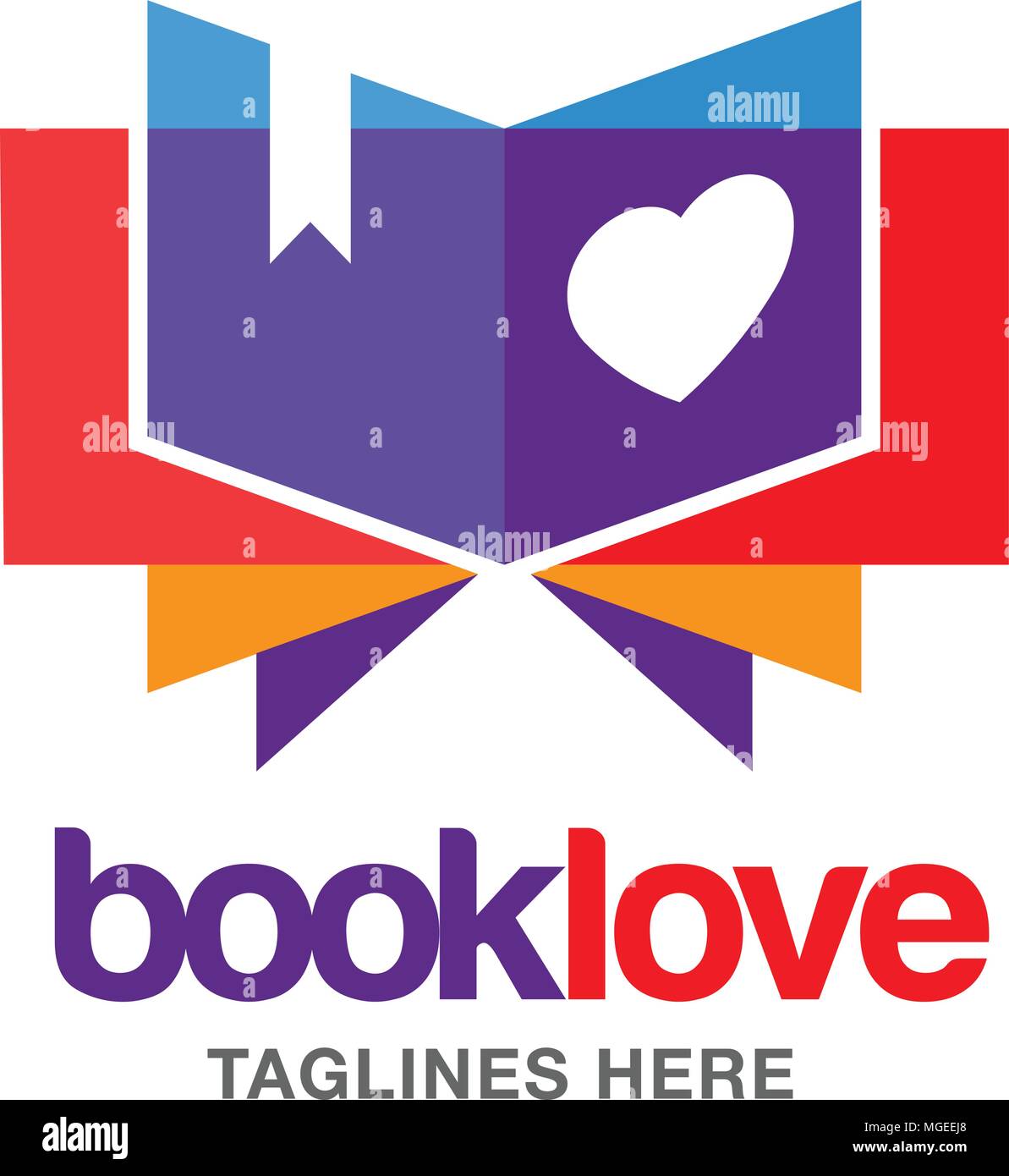 Creative book lover vector logo, book and heart logo, Book Store and ...
