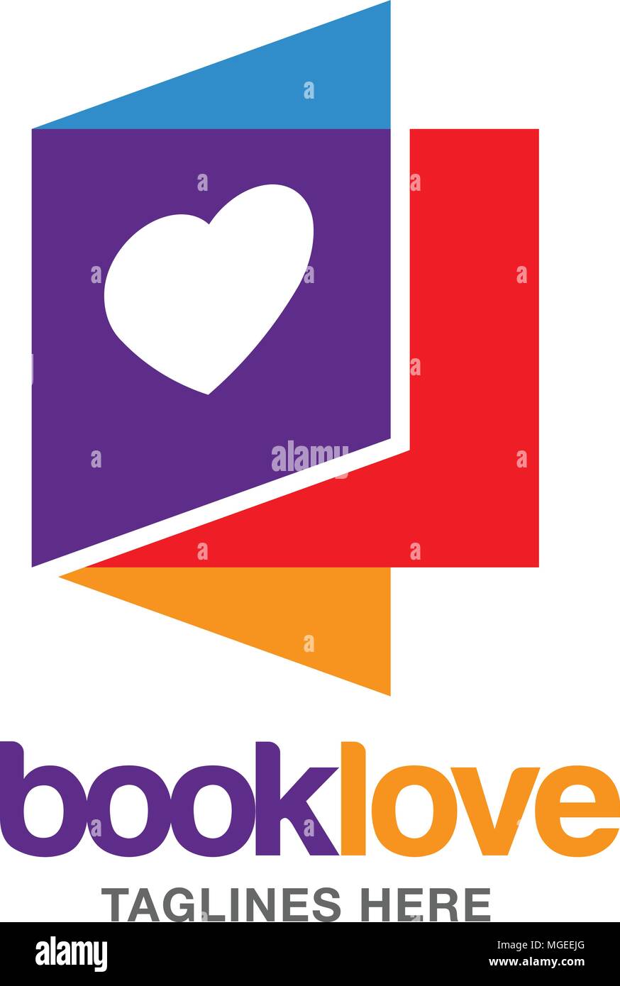 Creative book lover vector logo, book and heart logo, Book Store and ...