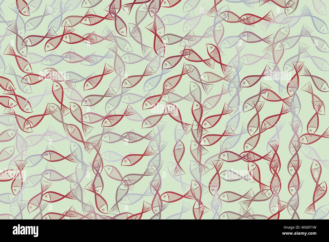 Abstract illustrations of fish, conceptual pattern. Good for design ...
