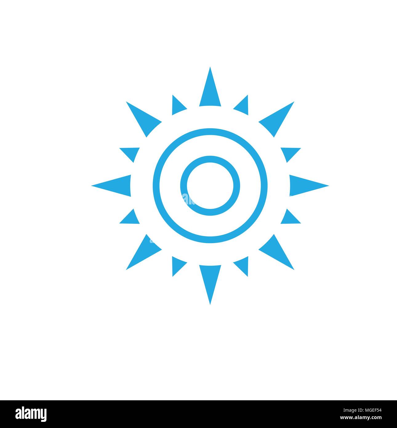 abstract simple sun icon isolated on white background. Sun Vector ...