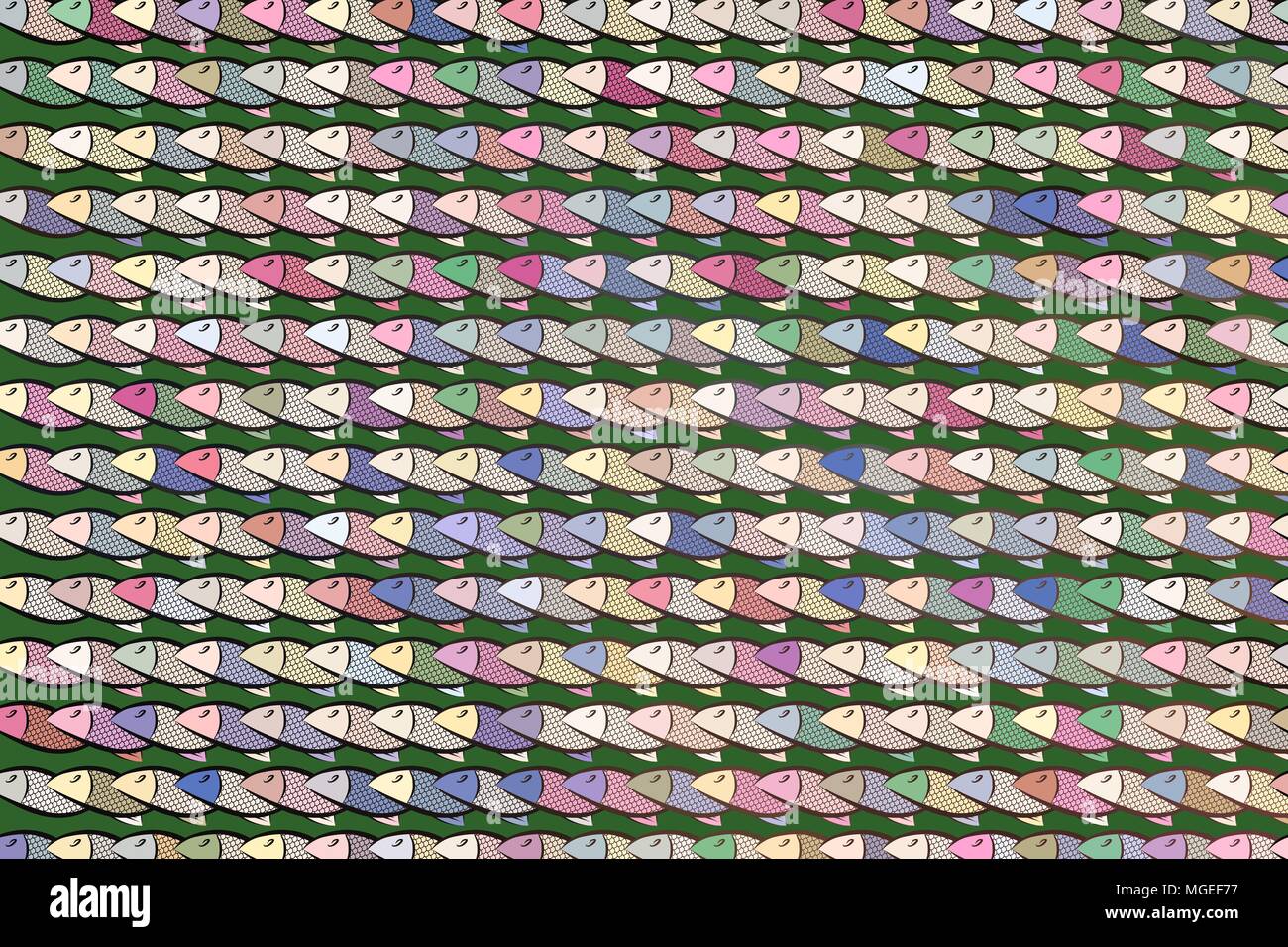 Abstract illustrations of fish, conceptual pattern. Good for design ...