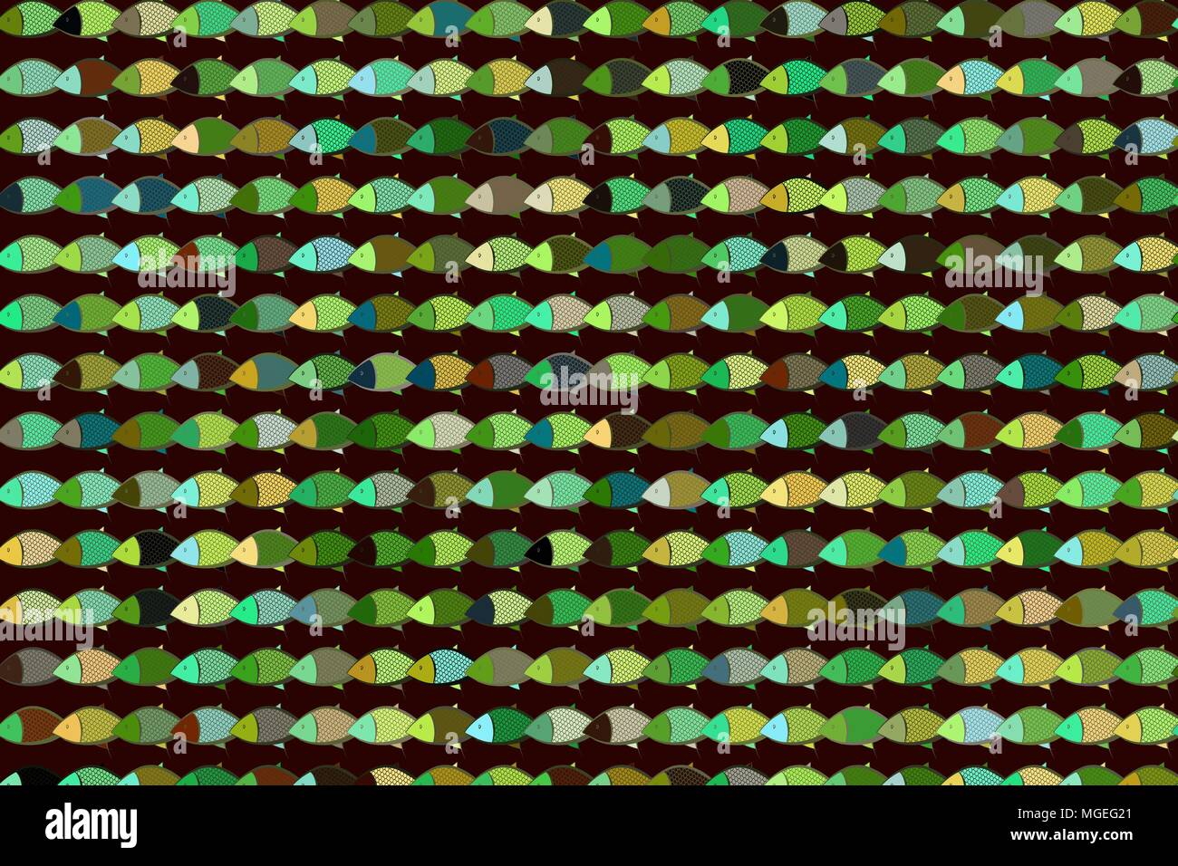 Color fish illustrations background, hand drawn. Vector graphic Stock ...