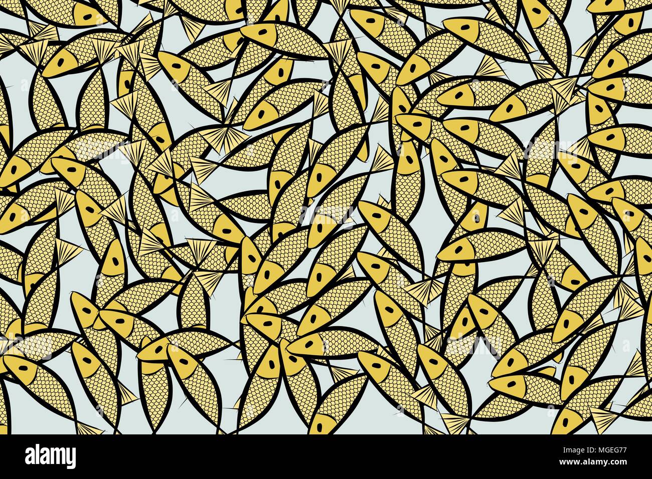 Abstract fish illustrations background pattern. Vector graphic Stock ...