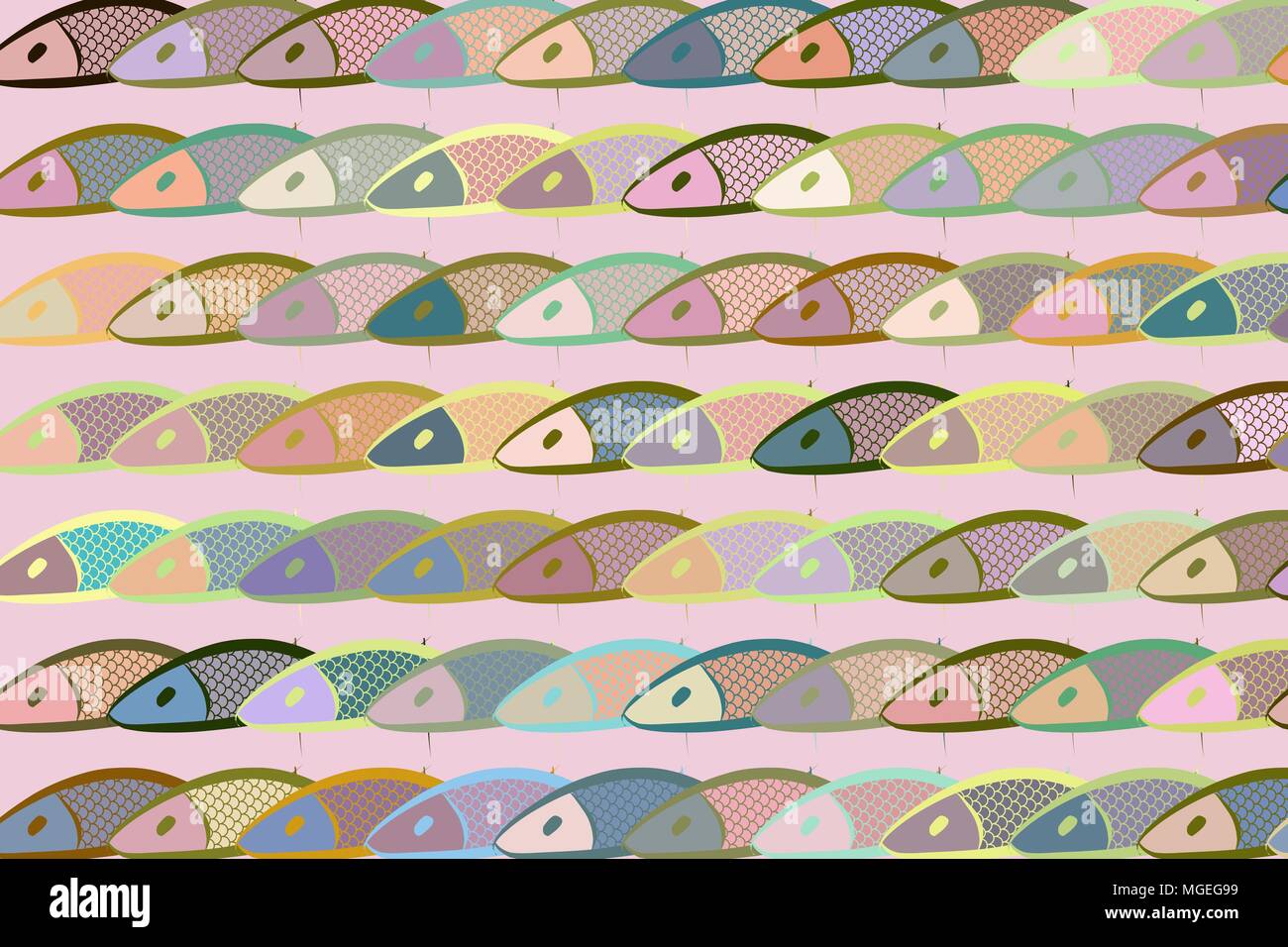 Abstract illustrations of fish, conceptual pattern. Good for design ...
