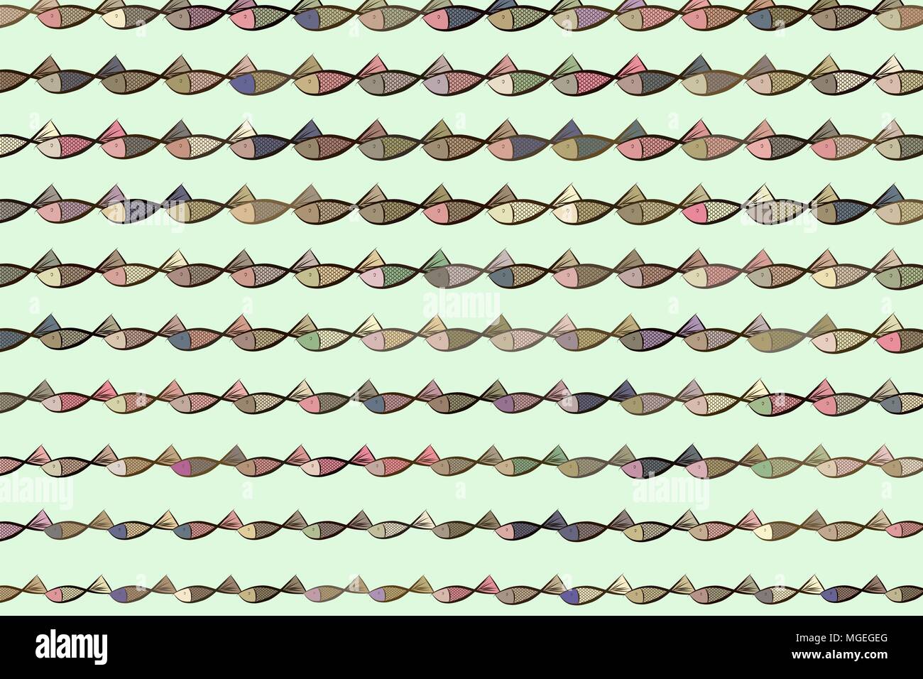 Abstract illustrations of fish, conceptual pattern. Good for design ...