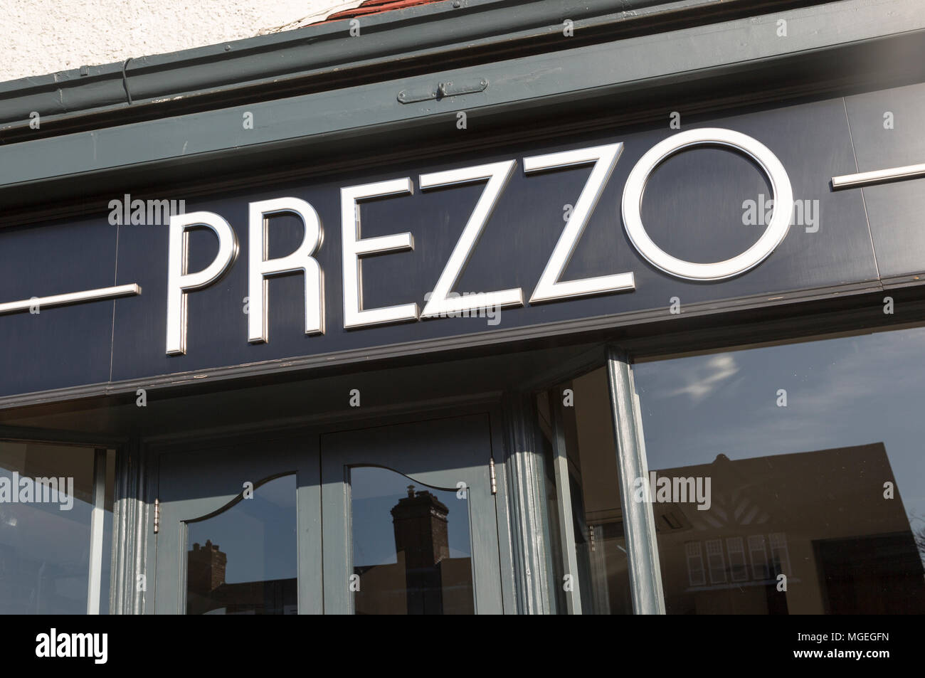 Sign for Prezzo restaurant, High Street, Marlborough, Wiltshire ...