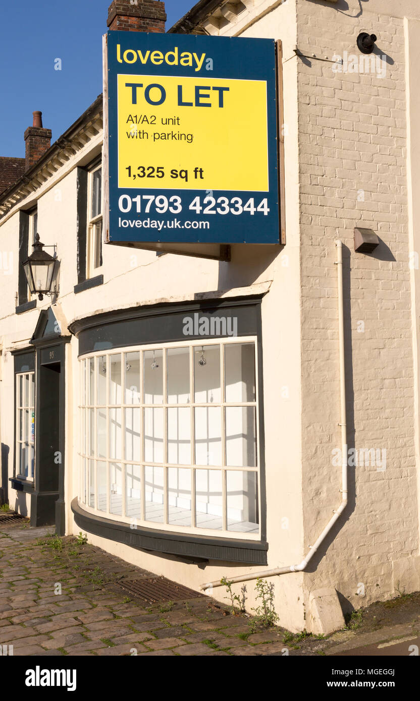 Loveday estate agent To Let sign commercial shop property, High Street ...