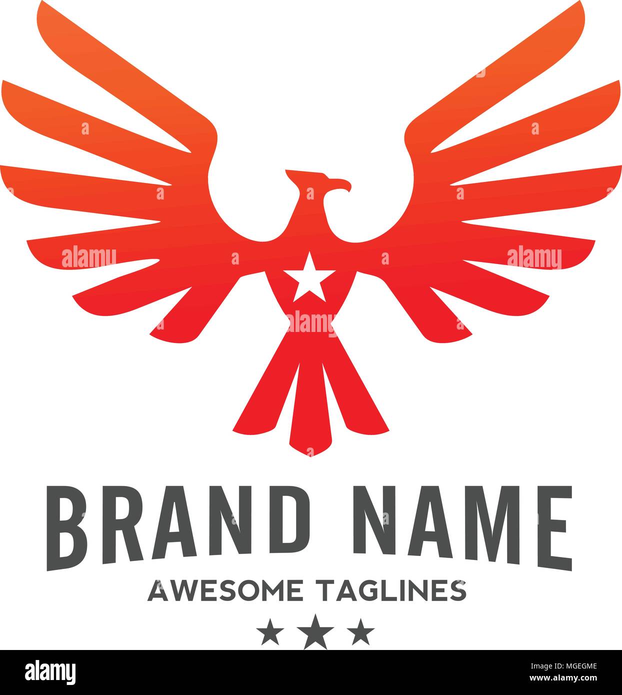 eagle Vector with star logo, eagle bird, hawk logo illustration ...