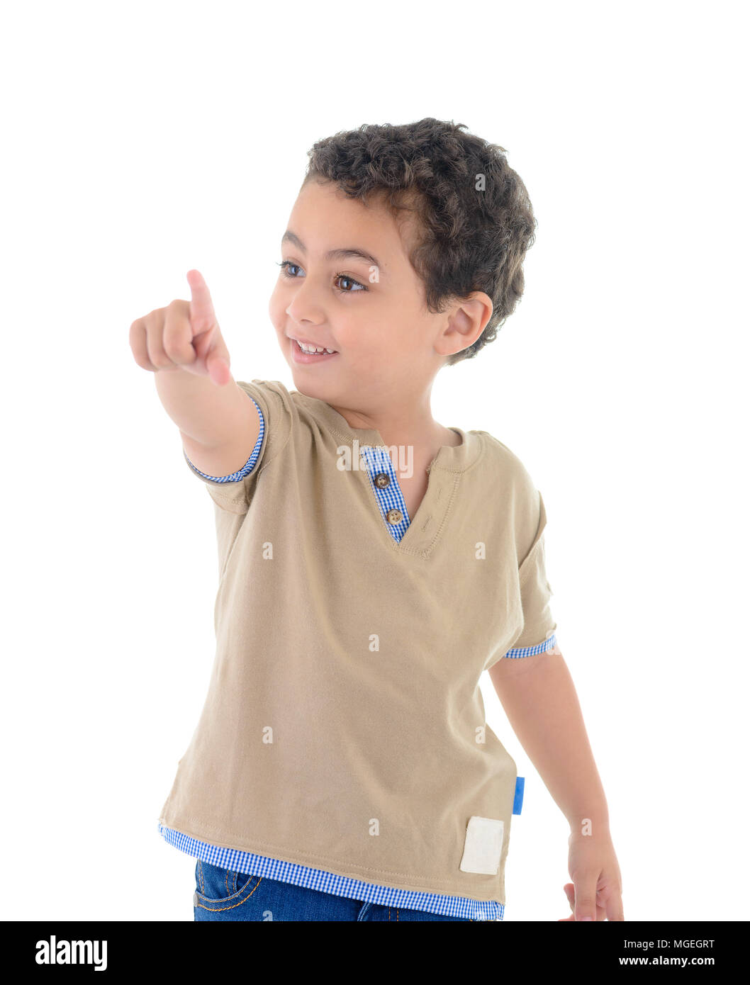 Kid pointing laughing hi-res stock photography and images - Alamy