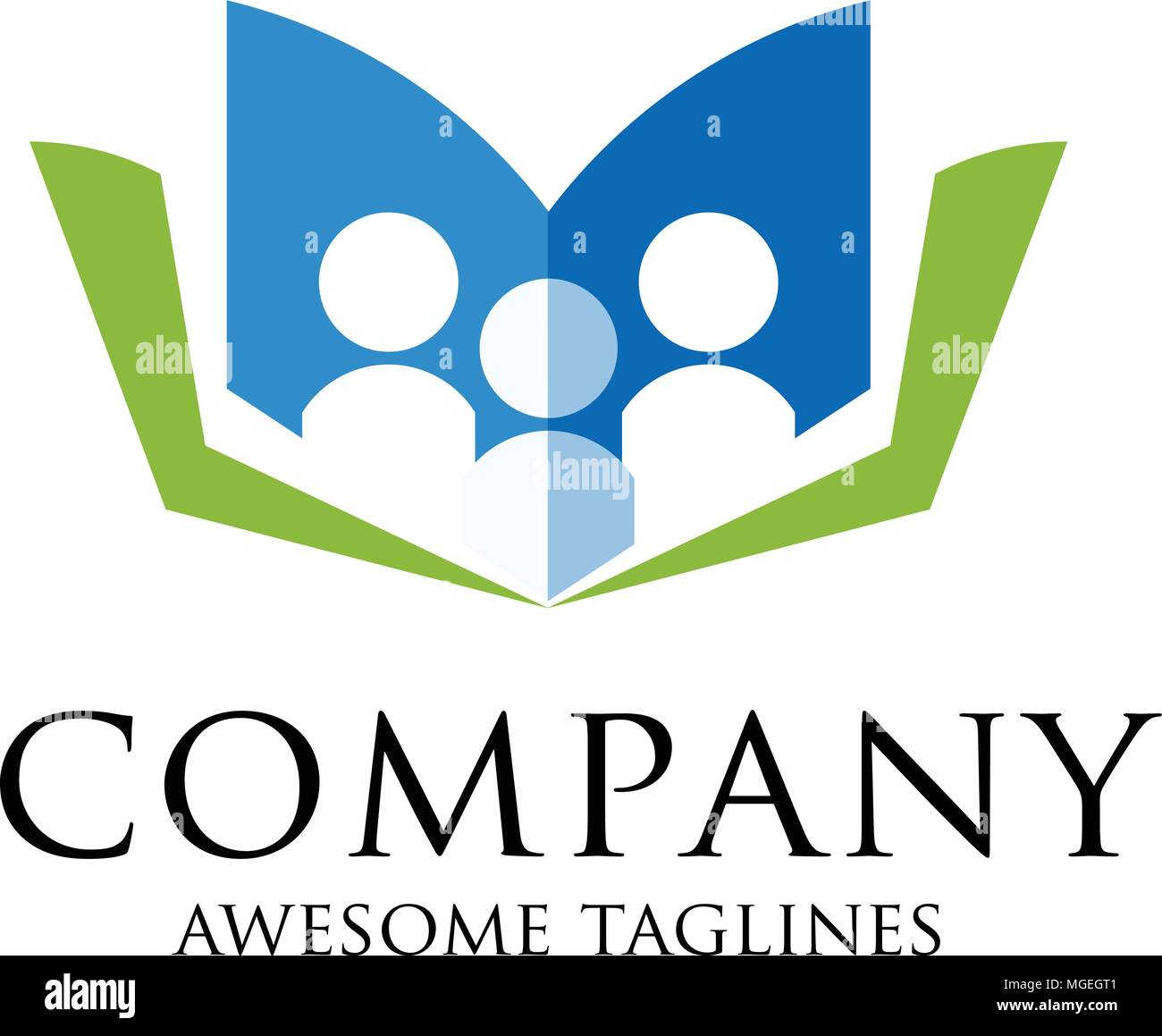 Education vector logo template open book and human. Education logo open ...