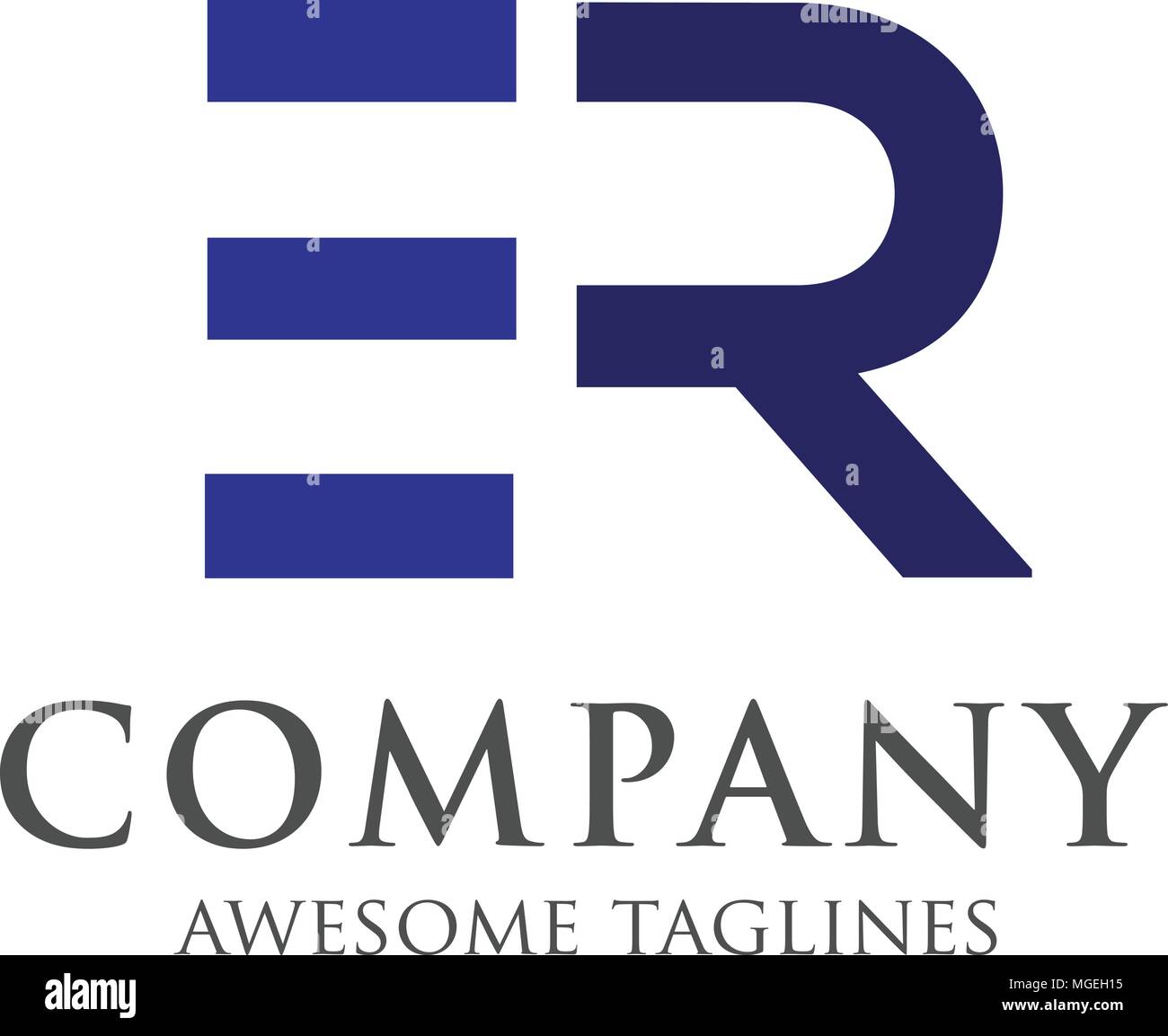 creative letter ER logo concept, innovative ER letter icon Stock Vector ...