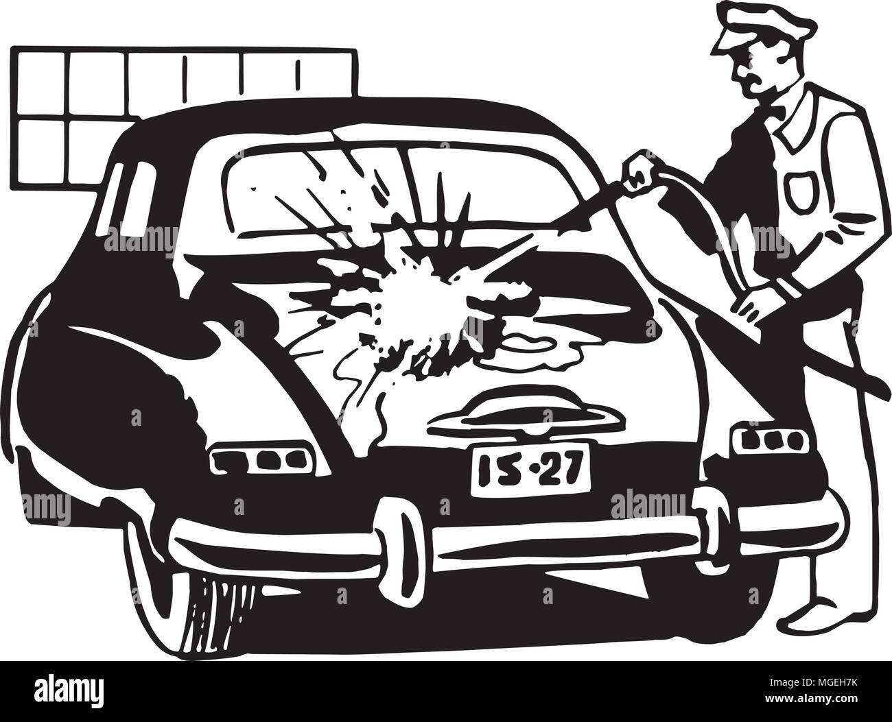 People washing car Stock Vector Images - Alamy