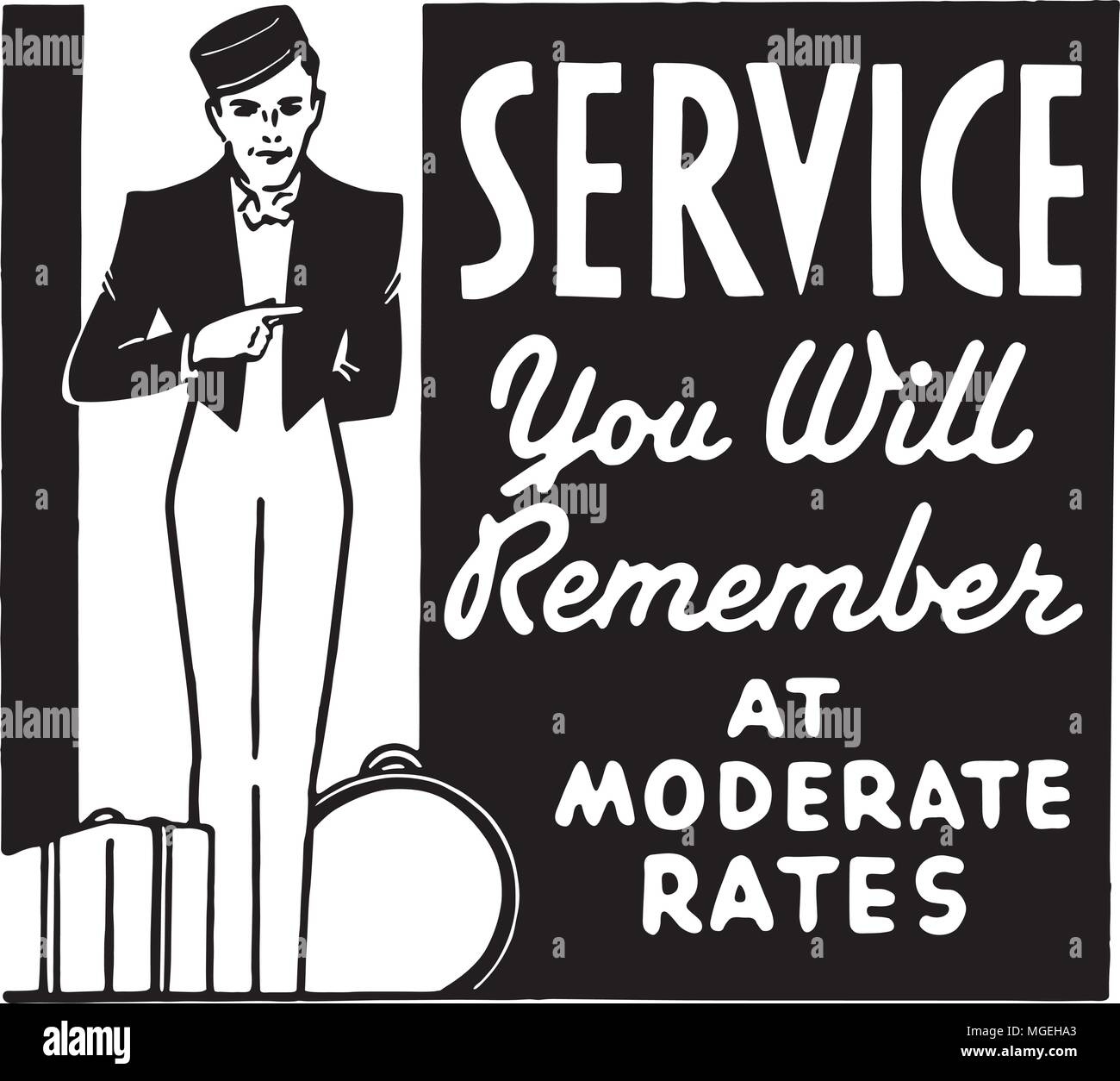 Service You Will Remember - Retro Ad Art Banner Stock Vector Image ...