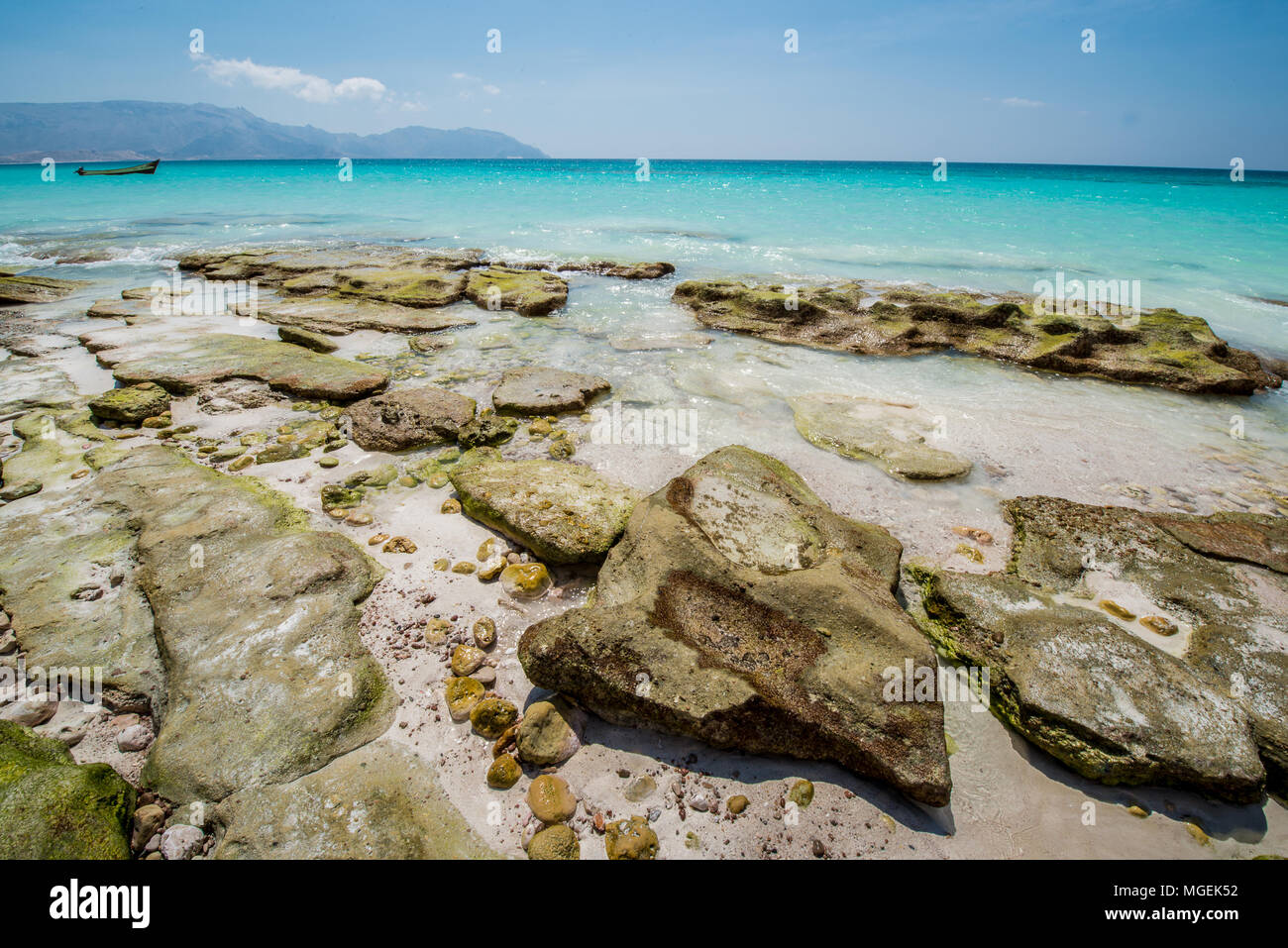 Beautiful wide view of the coast of the ocean Stock Photo - Alamy