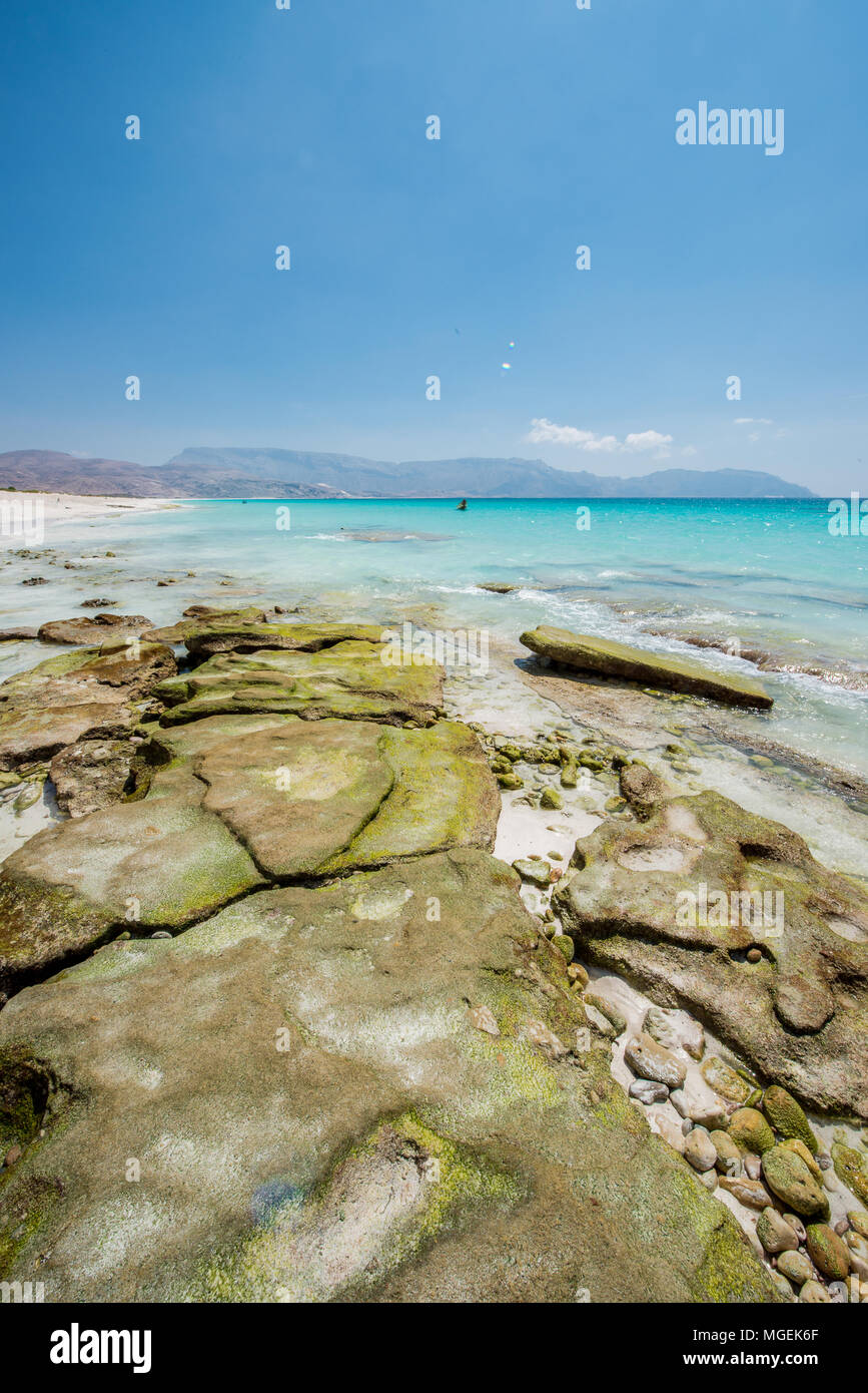 Beautiful wide view of the coast of the ocean Stock Photo - Alamy