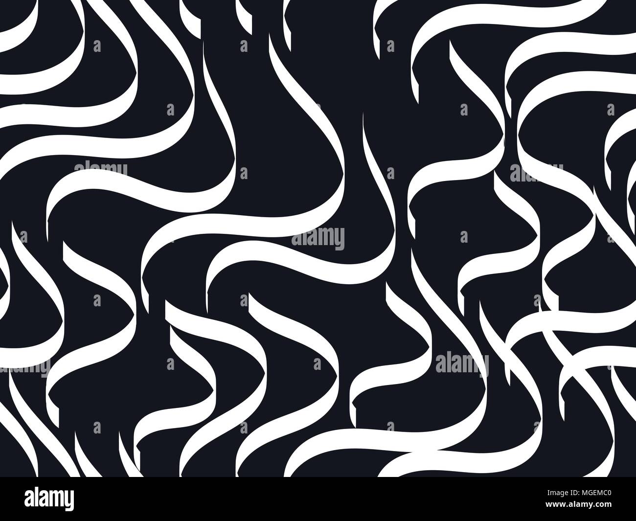 Striped seamless background, curves. Wavy lines. Vector illustration ...