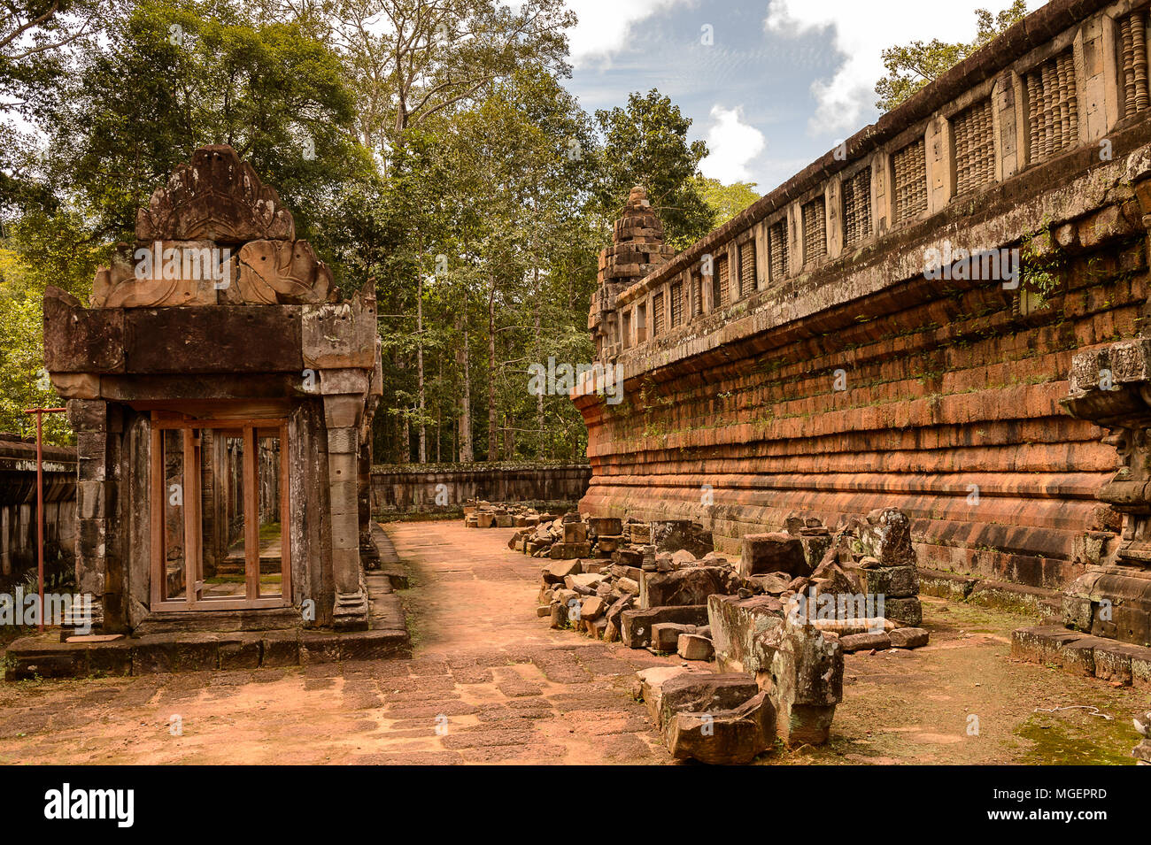 Part of the Ta Keo, a temple-mountain, in Angkor (Cambodia). It was the ...