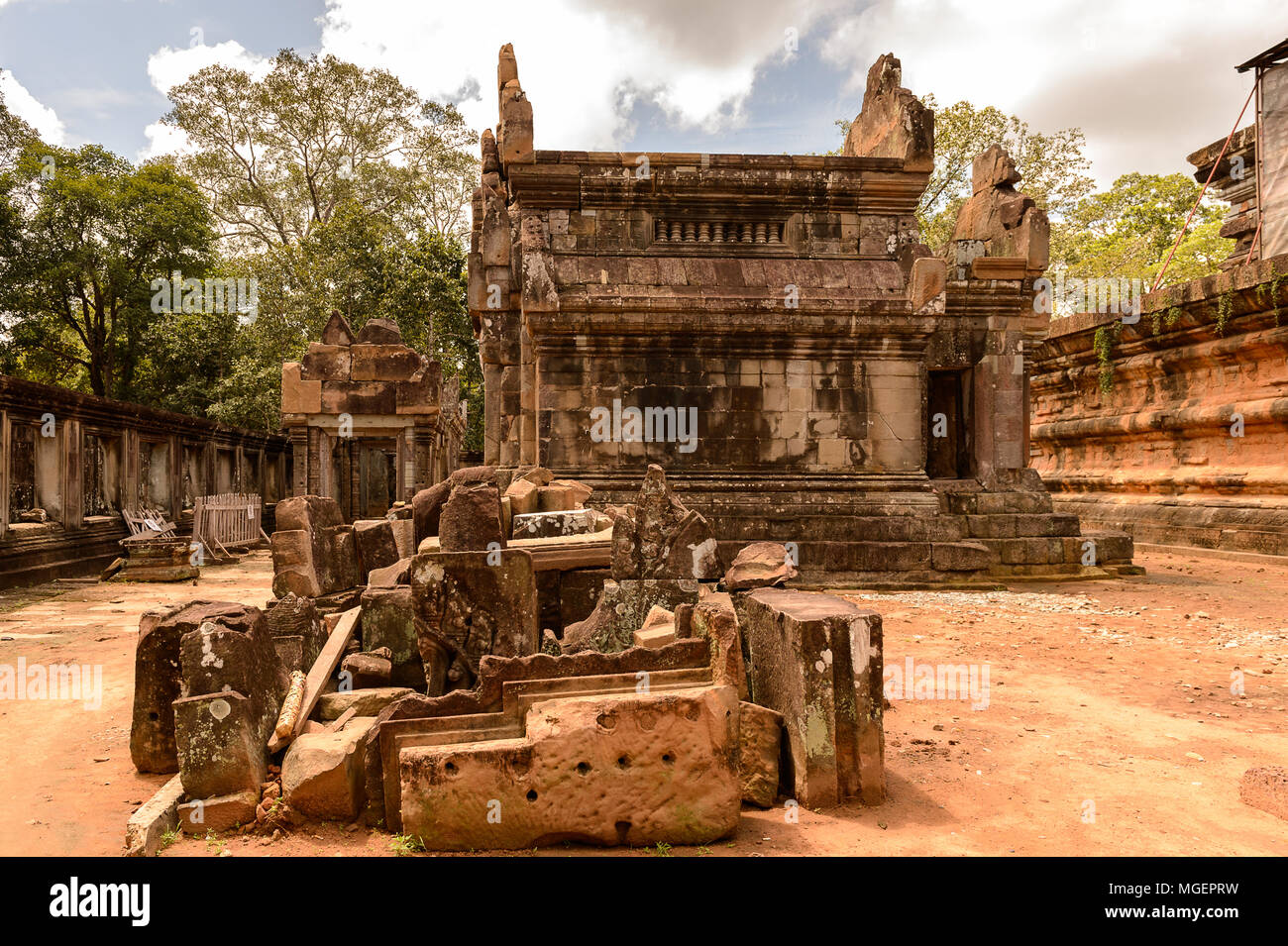 Part of the Ta Keo, a temple-mountain, in Angkor (Cambodia). It was the ...