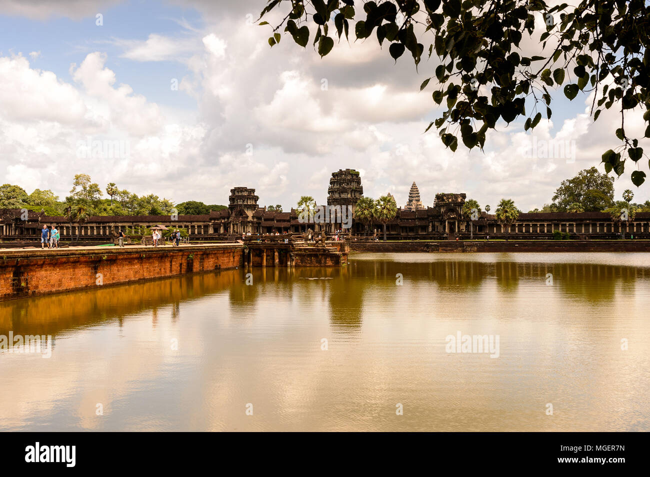 Angkor Wat (Temple City) and its reflection, a Hindu, then a Buddhist ...