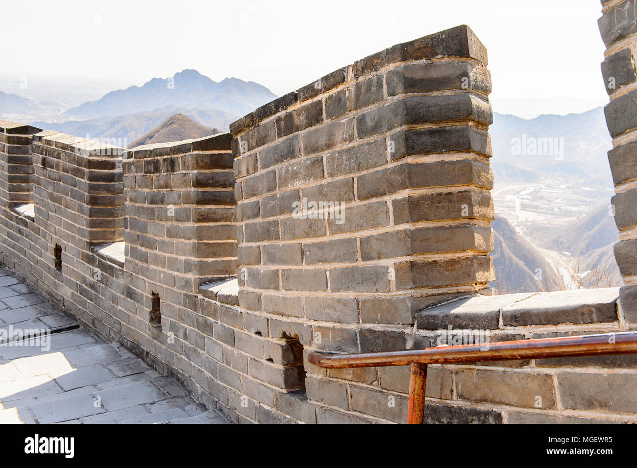 Part of the Great Wall of China. One of the Seven Wonders of the world ...