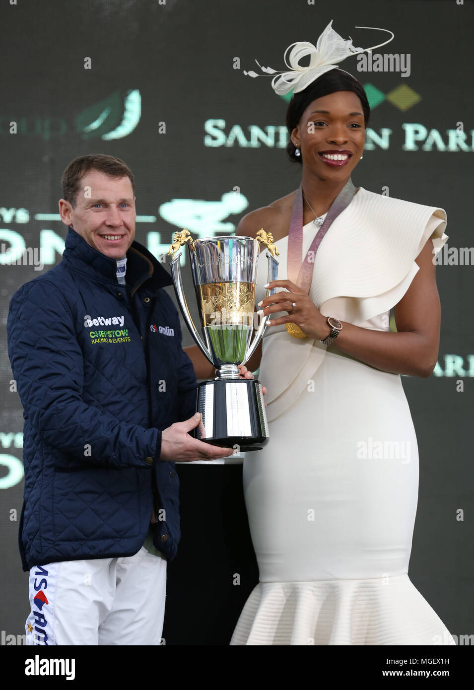 Richard Johnson receives his 2017-18 Champion Jockey trophy from ...