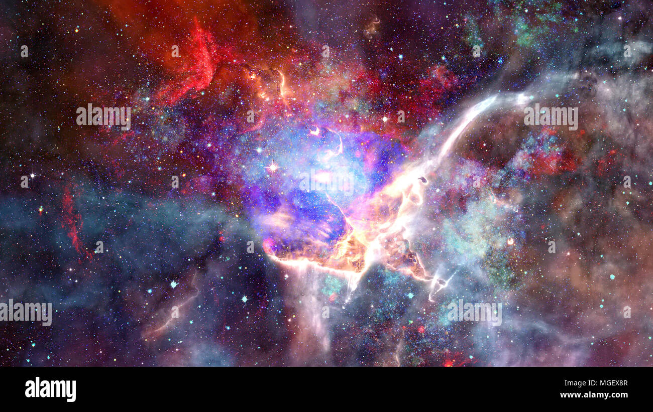 Nebula and stars in outer space. Elements of this image furnished by ...