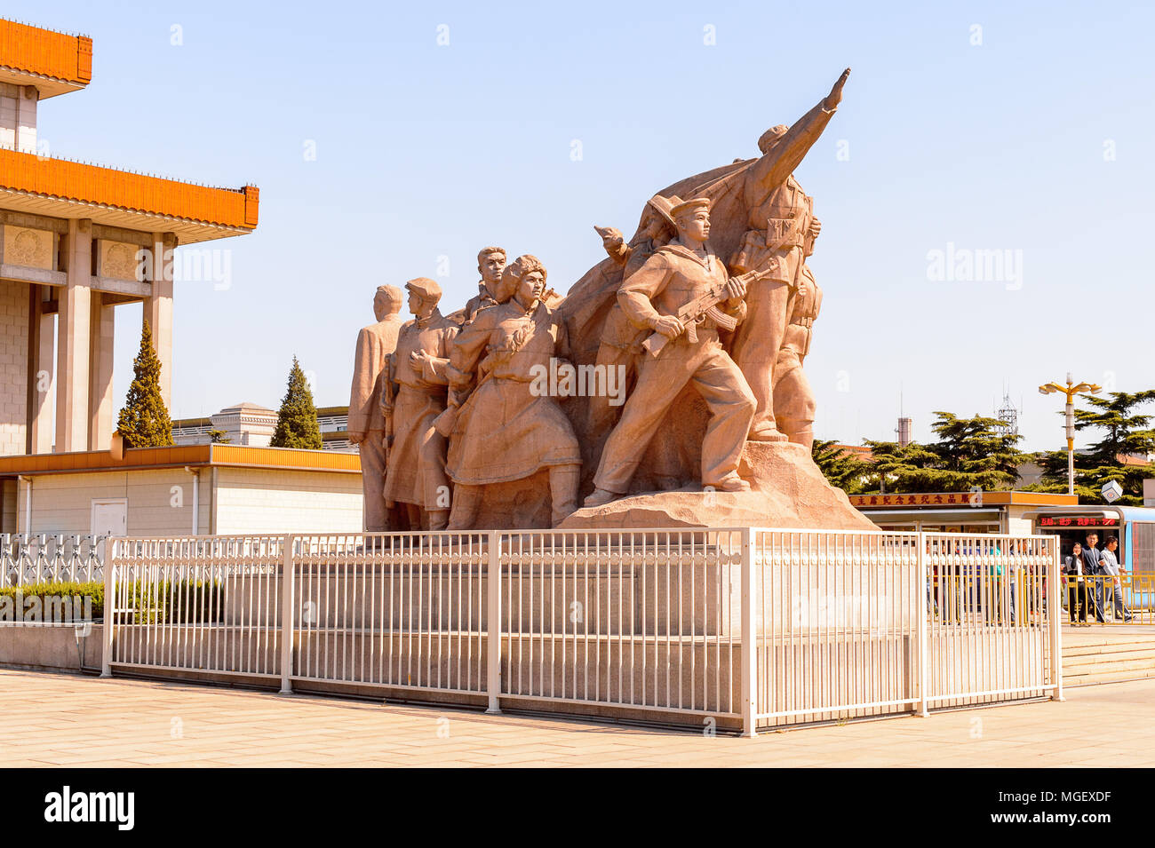 Monument in front of Mao's Mausoleum at the Tiananmen Square (Gate of ...
