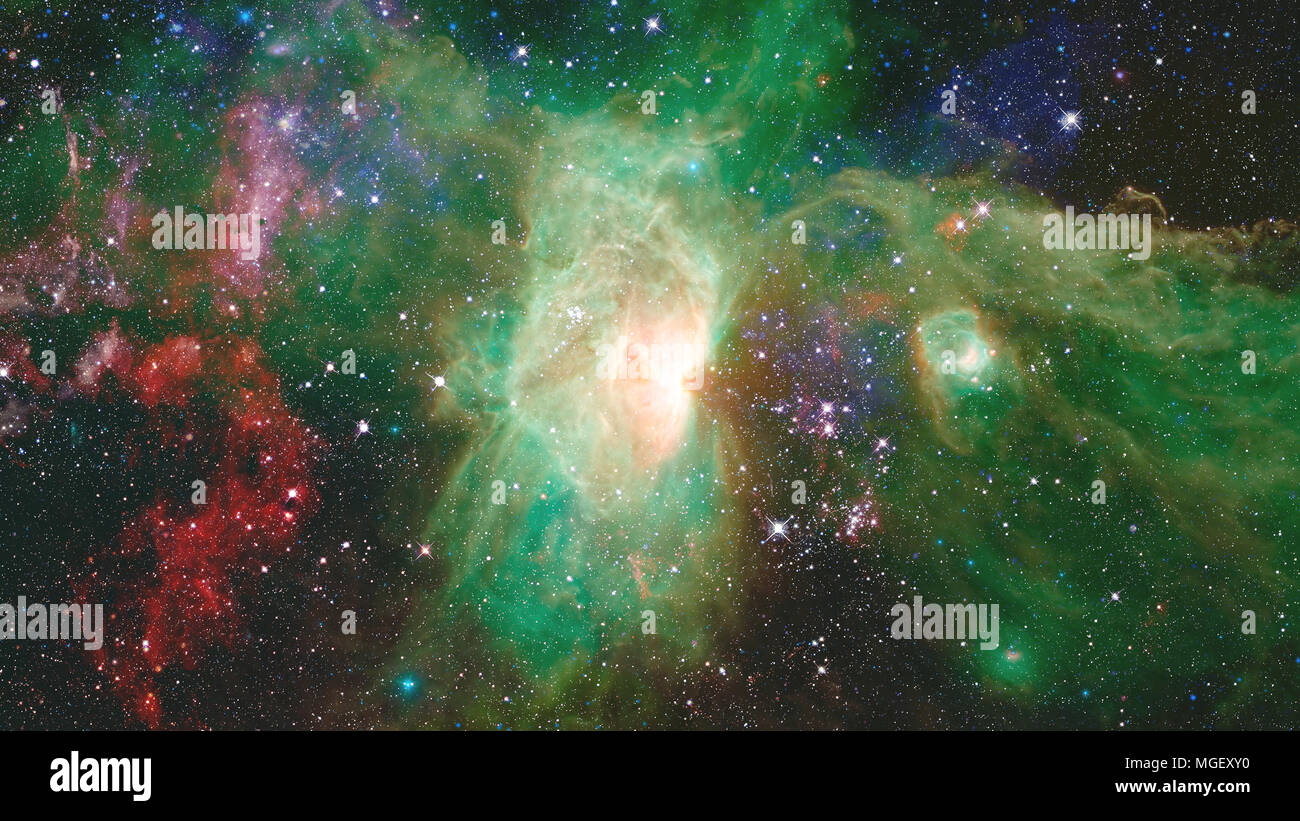 Stars of a planet and galaxy in a free space. Elements of this image ...