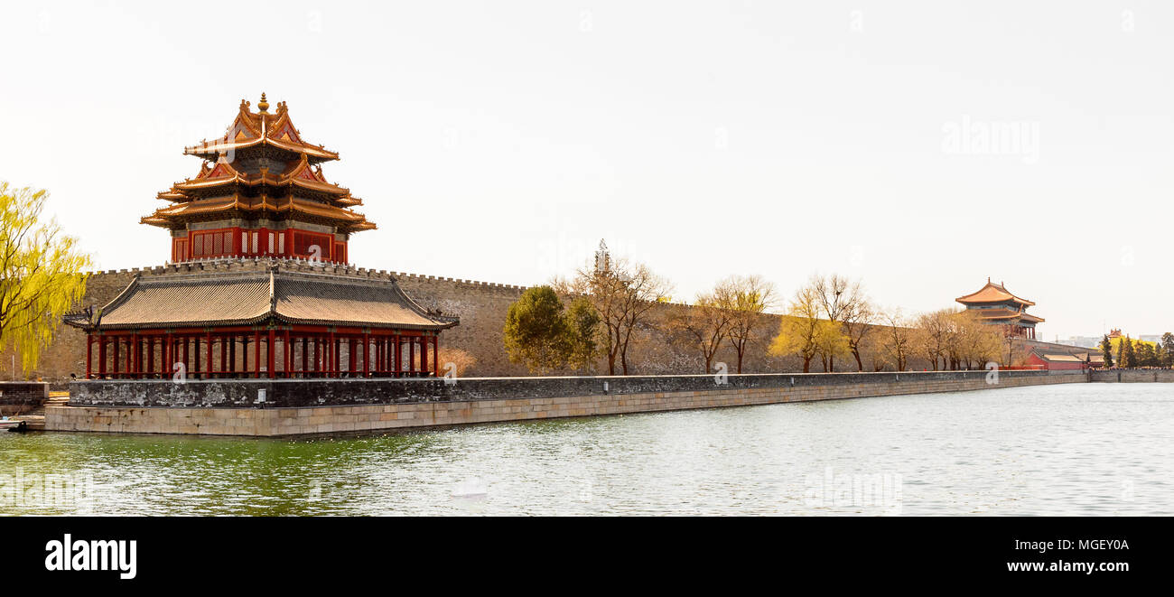 External wall of the Forbidden City, Palace Museum. Imperial Palaces of ...