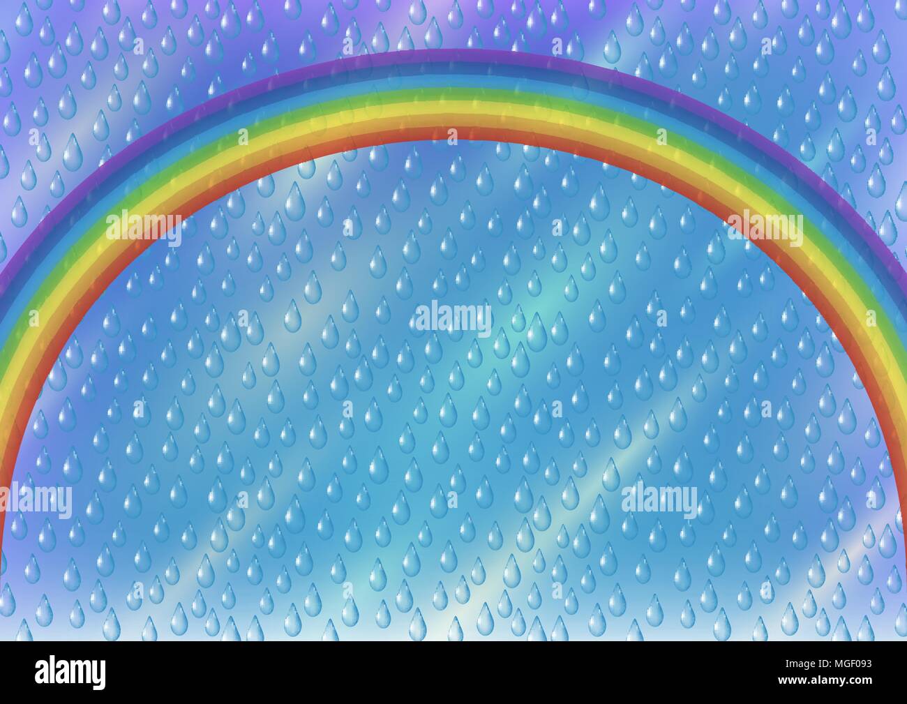 Sky with Rainbow and Rain Stock Vector Image & Art - Alamy