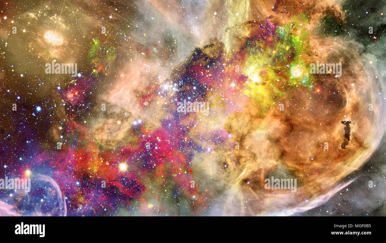 Colorful nebulas, galaxies and stars in deep space. Elements of this ...