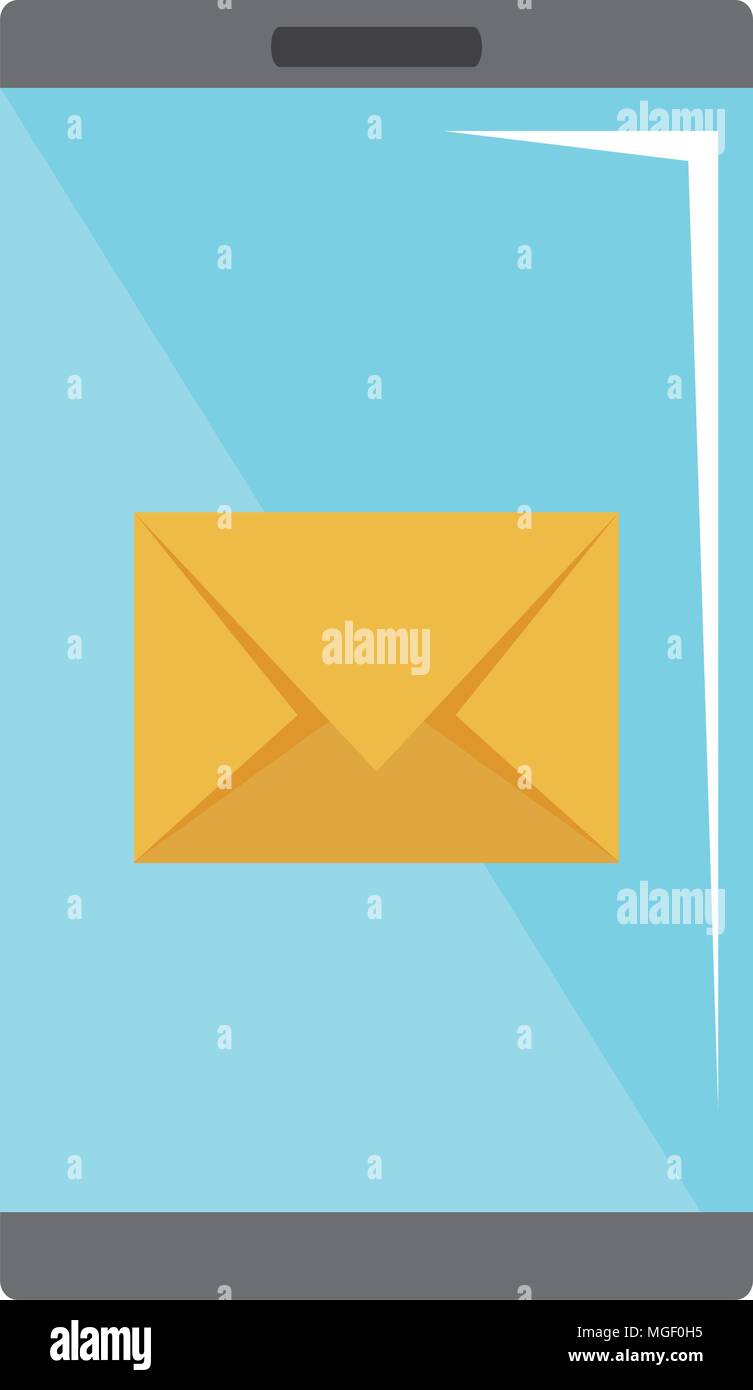 smartphone device with envelope mail Stock Vector Image & Art - Alamy