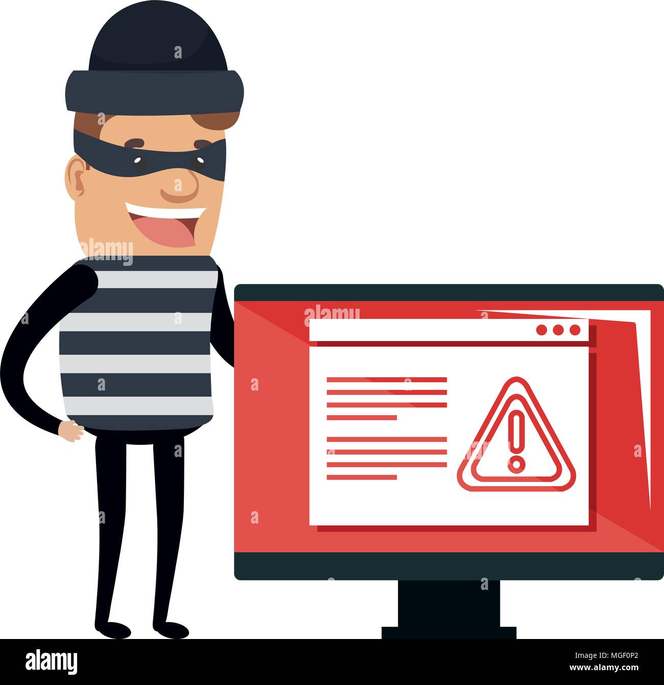 Scared person computer Stock Vector Images - Alamy