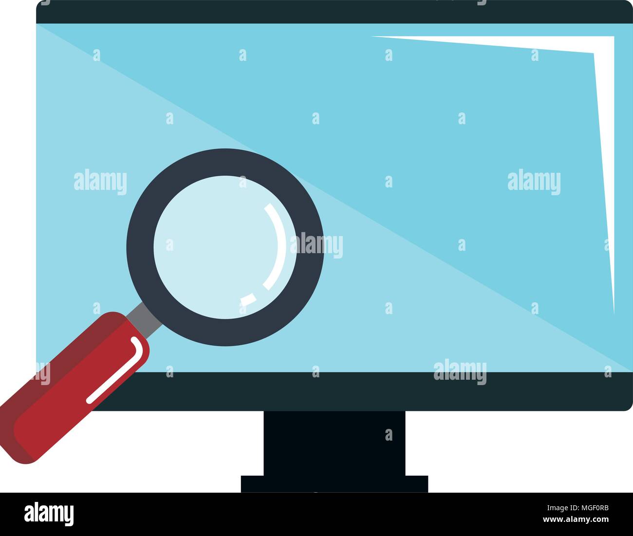 computer display with magnifying glass Stock Vector Image & Art - Alamy