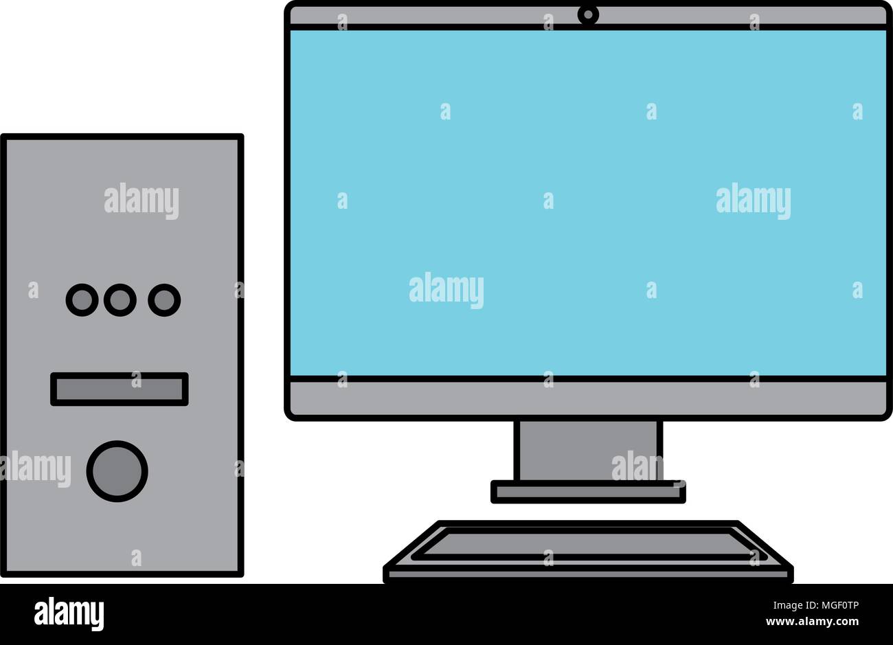 desktop computer isolated icon Stock Vector Image & Art - Alamy