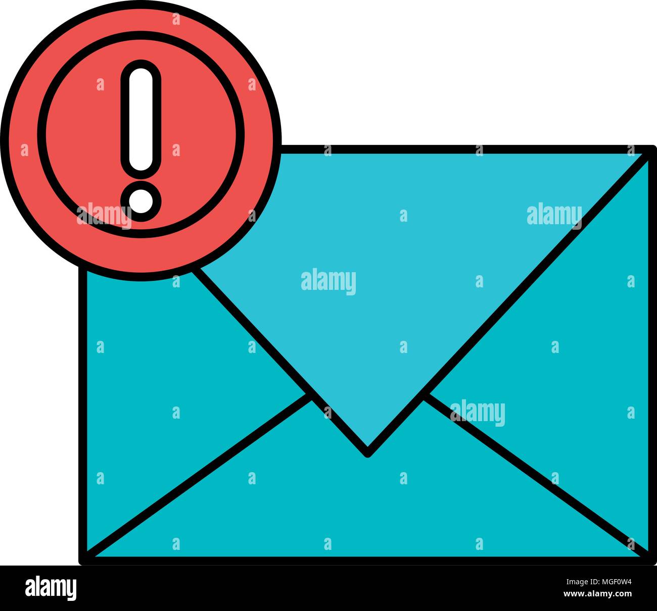 envelope mail with alert symbol Stock Vector Image & Art - Alamy