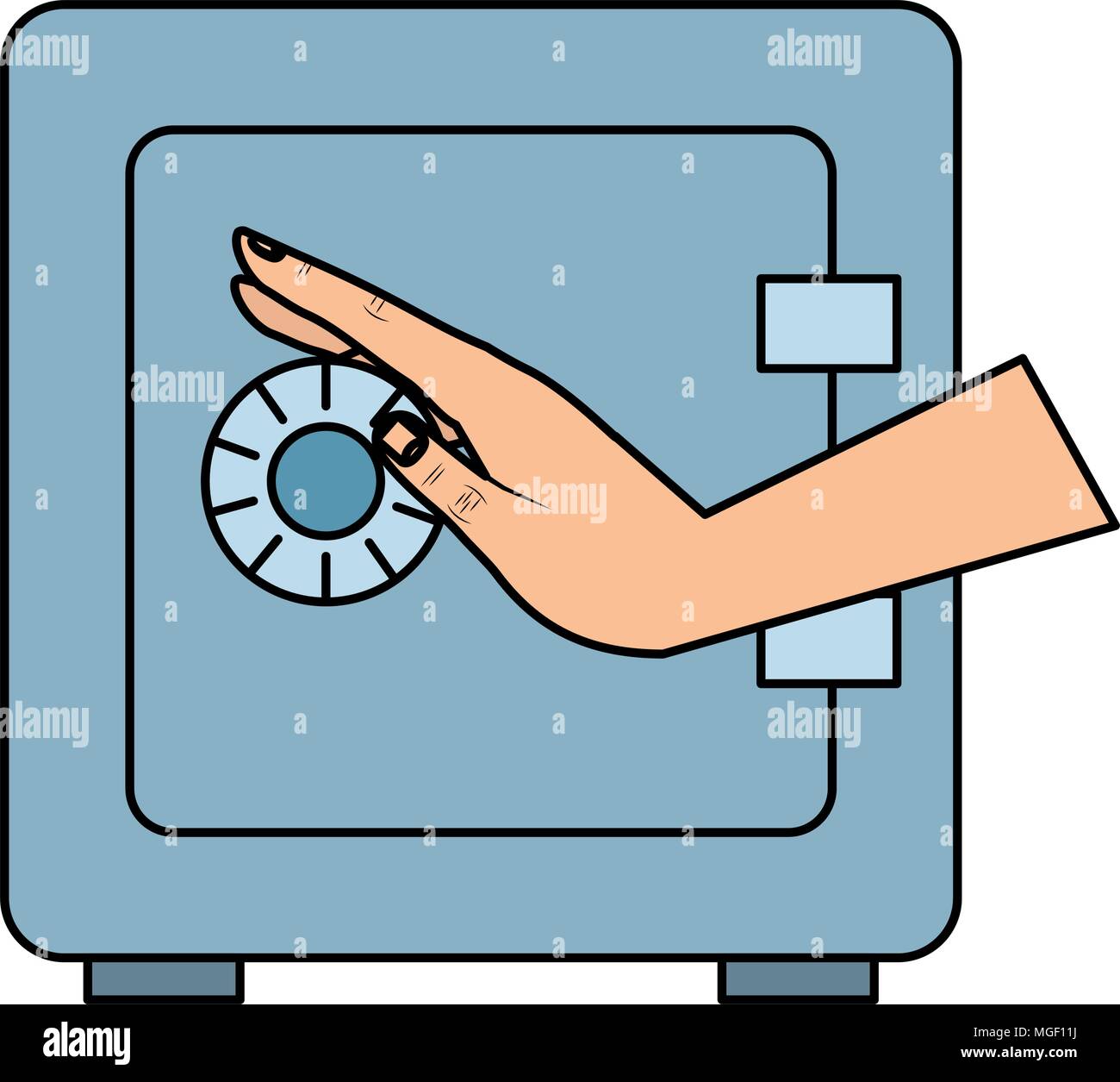 hand with safe box Stock Vector Image & Art - Alamy
